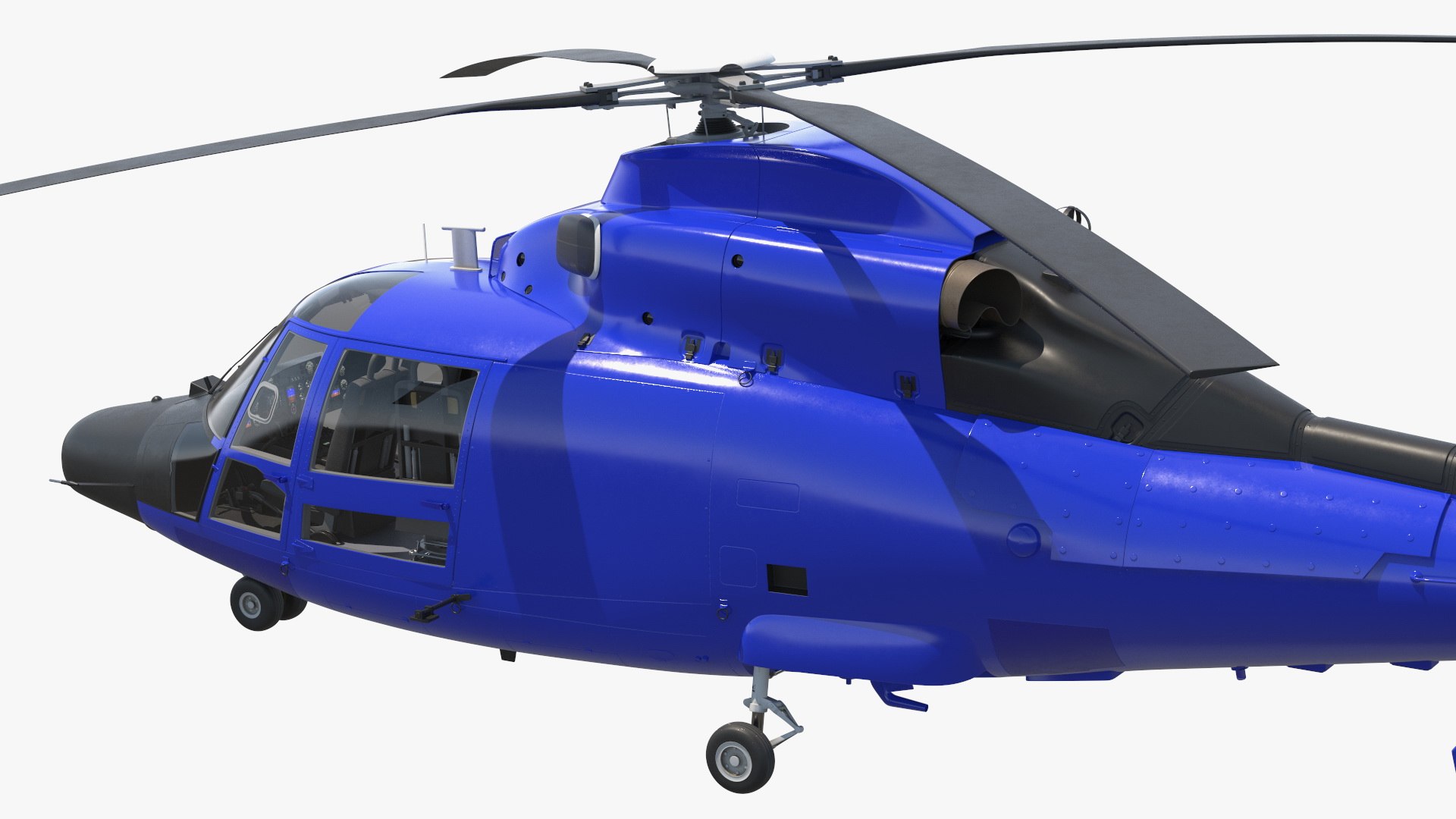 3D Blue Patrol Helicopter Rigged For Cinema 4D - TurboSquid 2353169