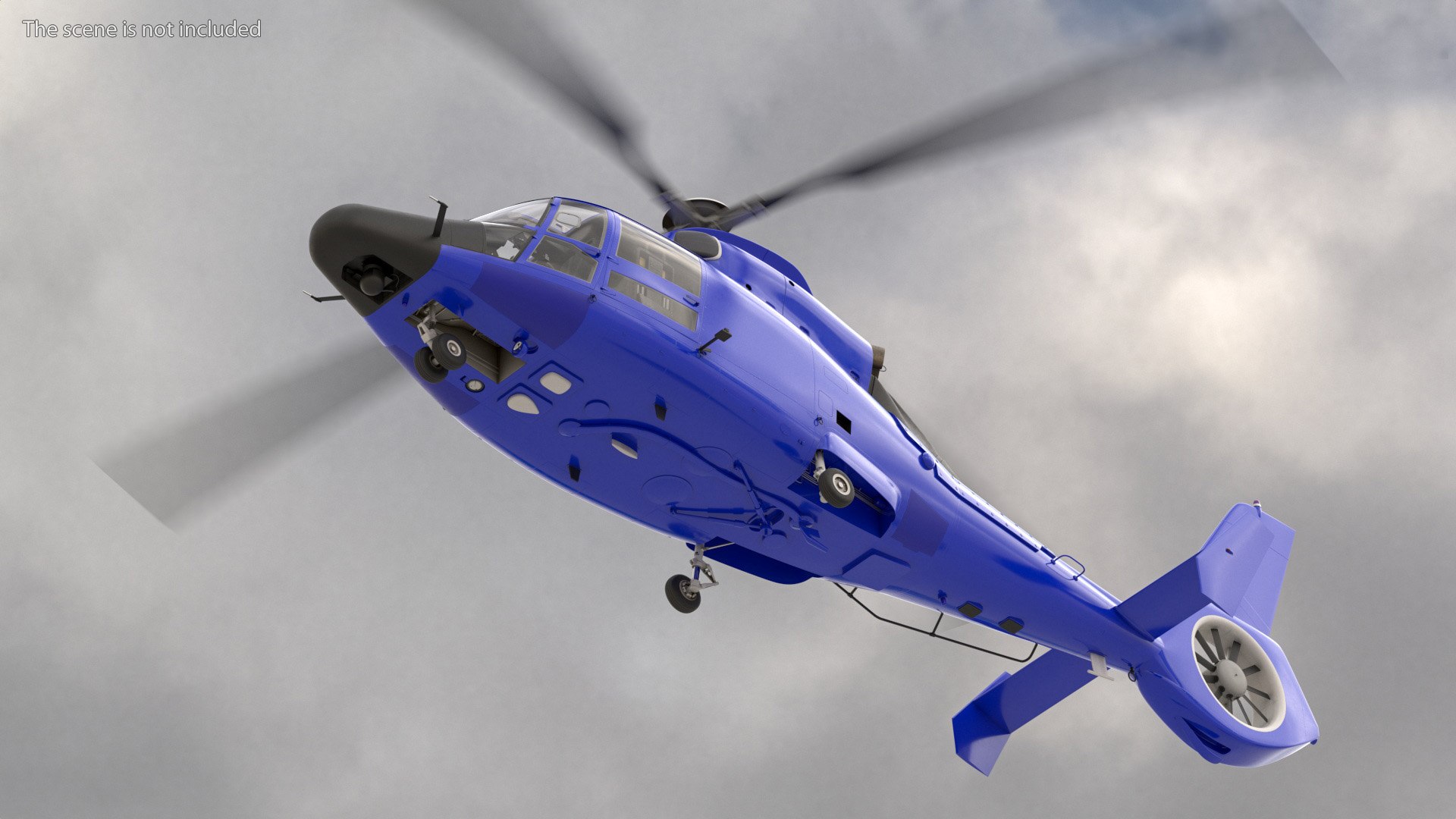 3D Blue Patrol Helicopter Rigged For Cinema 4D - TurboSquid 2353169