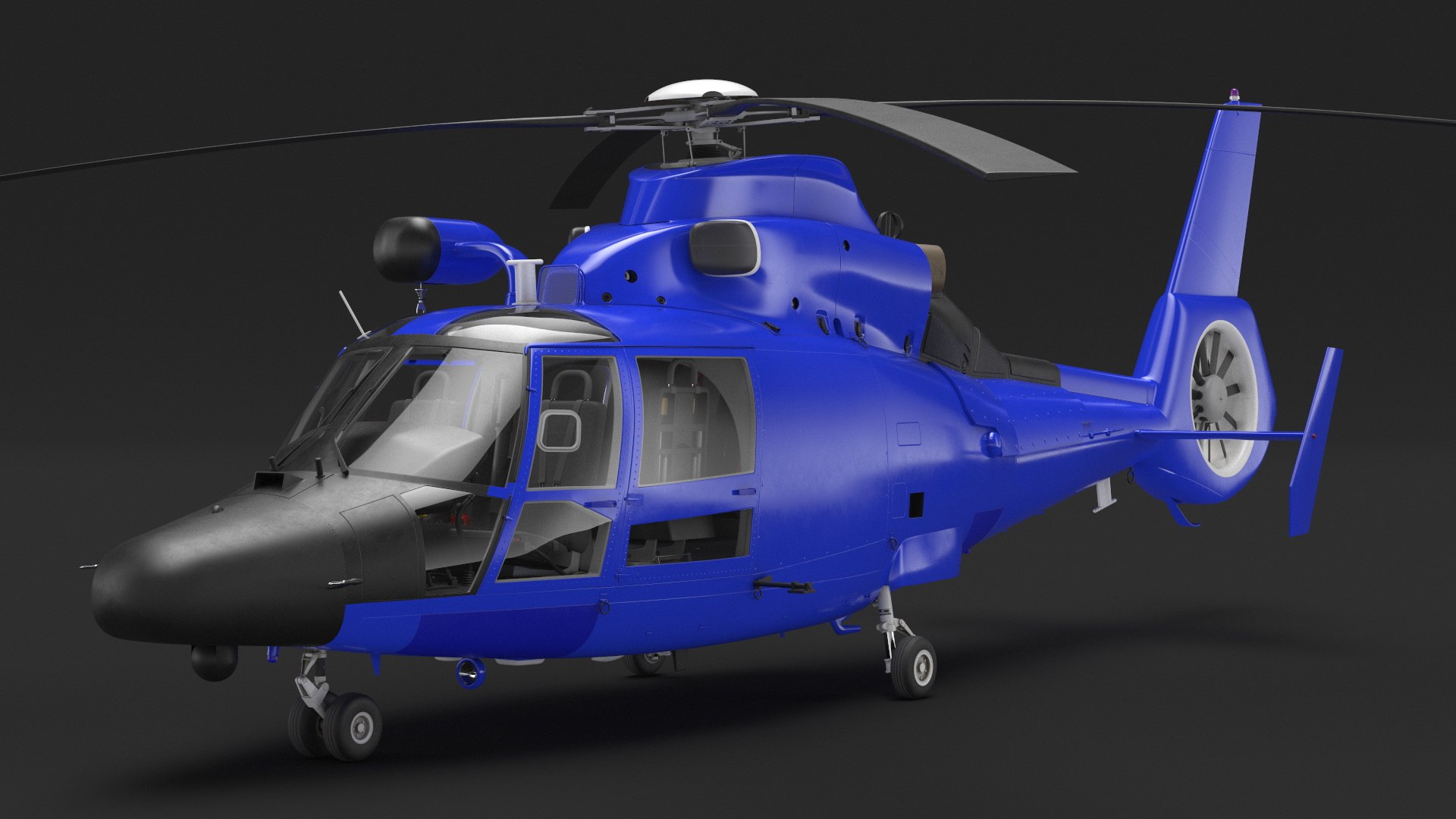 3D Blue Patrol Helicopter Rigged For Cinema 4D - TurboSquid 2353169