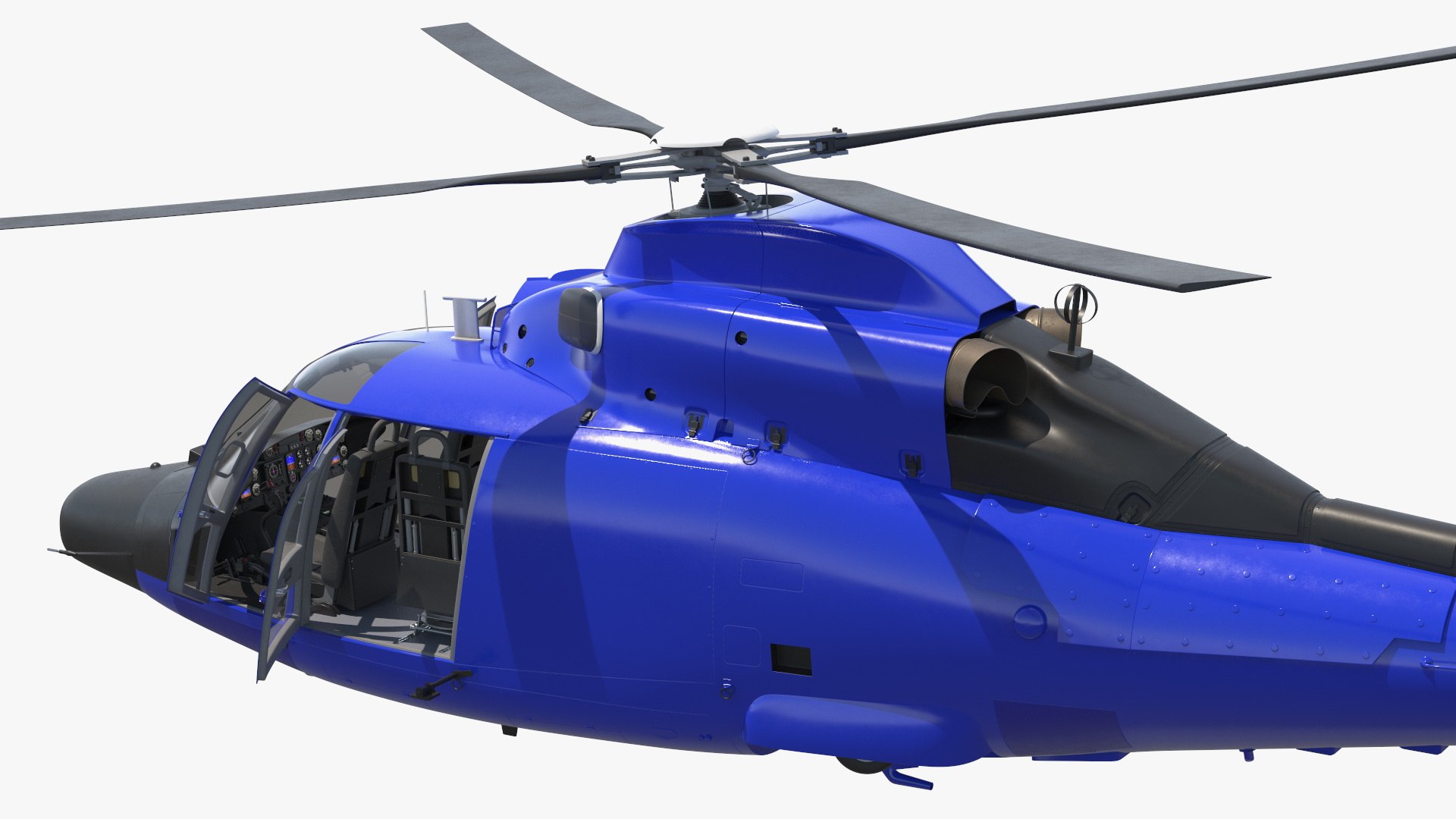 3D Blue Patrol Helicopter Rigged For Cinema 4D - TurboSquid 2353169