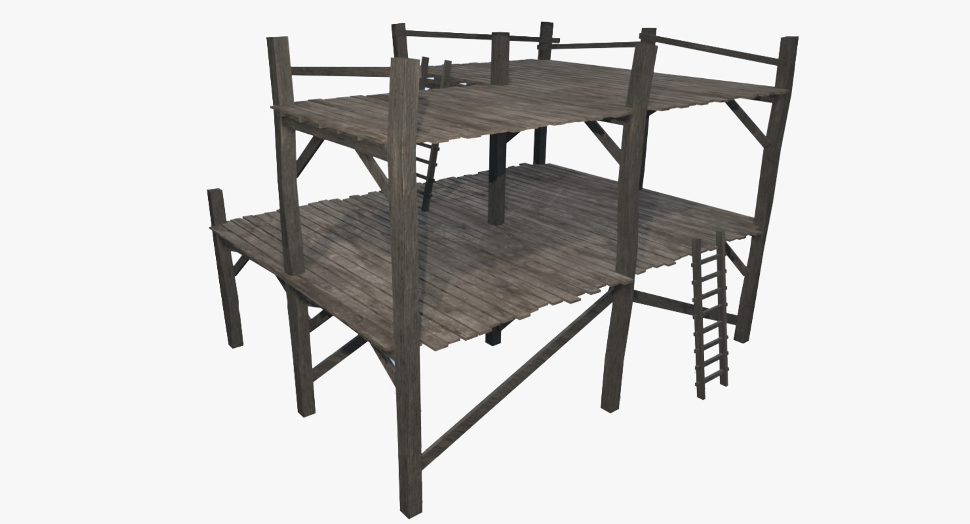 3D Wooden Scaffolding Model - TurboSquid 1405637