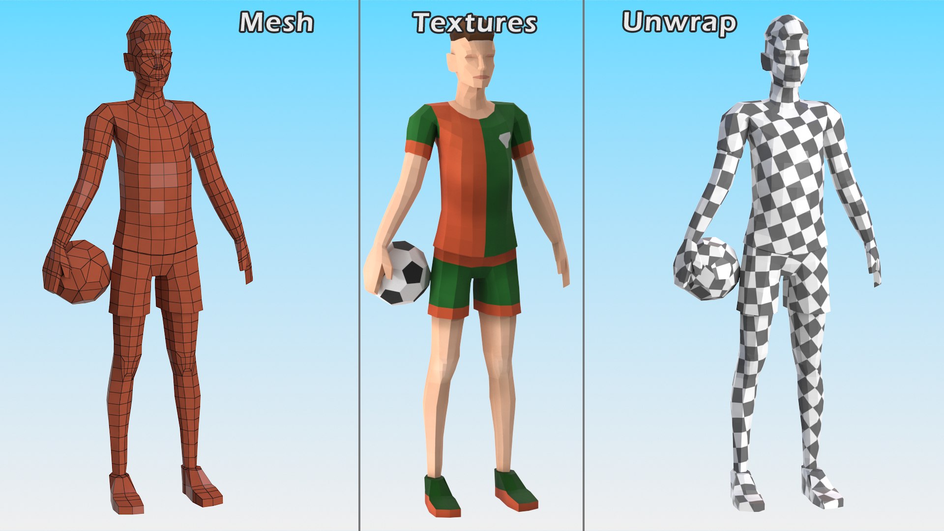 Low Poly Football Player 3D model - TurboSquid 2183097