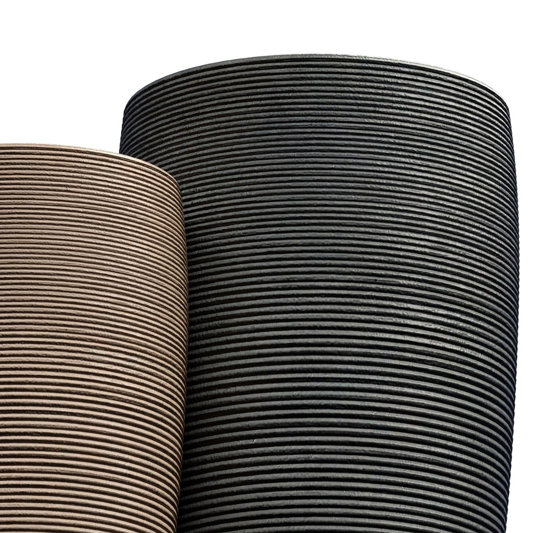 3D Decorative Contemporary Corrugated Ceramic Floor Vase Urn Pot ...