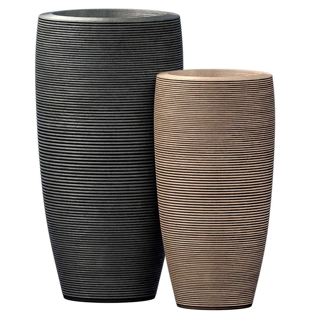 3D Decorative Contemporary Corrugated Ceramic Floor Vase Urn Pot ...