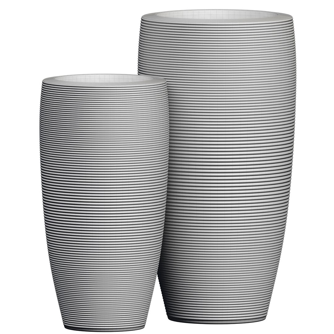 3D Decorative Contemporary Corrugated Ceramic Floor Vase Urn Pot ...