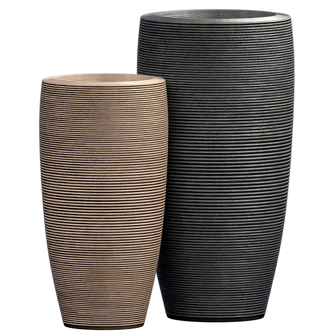 3D Decorative Contemporary Corrugated Ceramic Floor Vase Urn Pot ...
