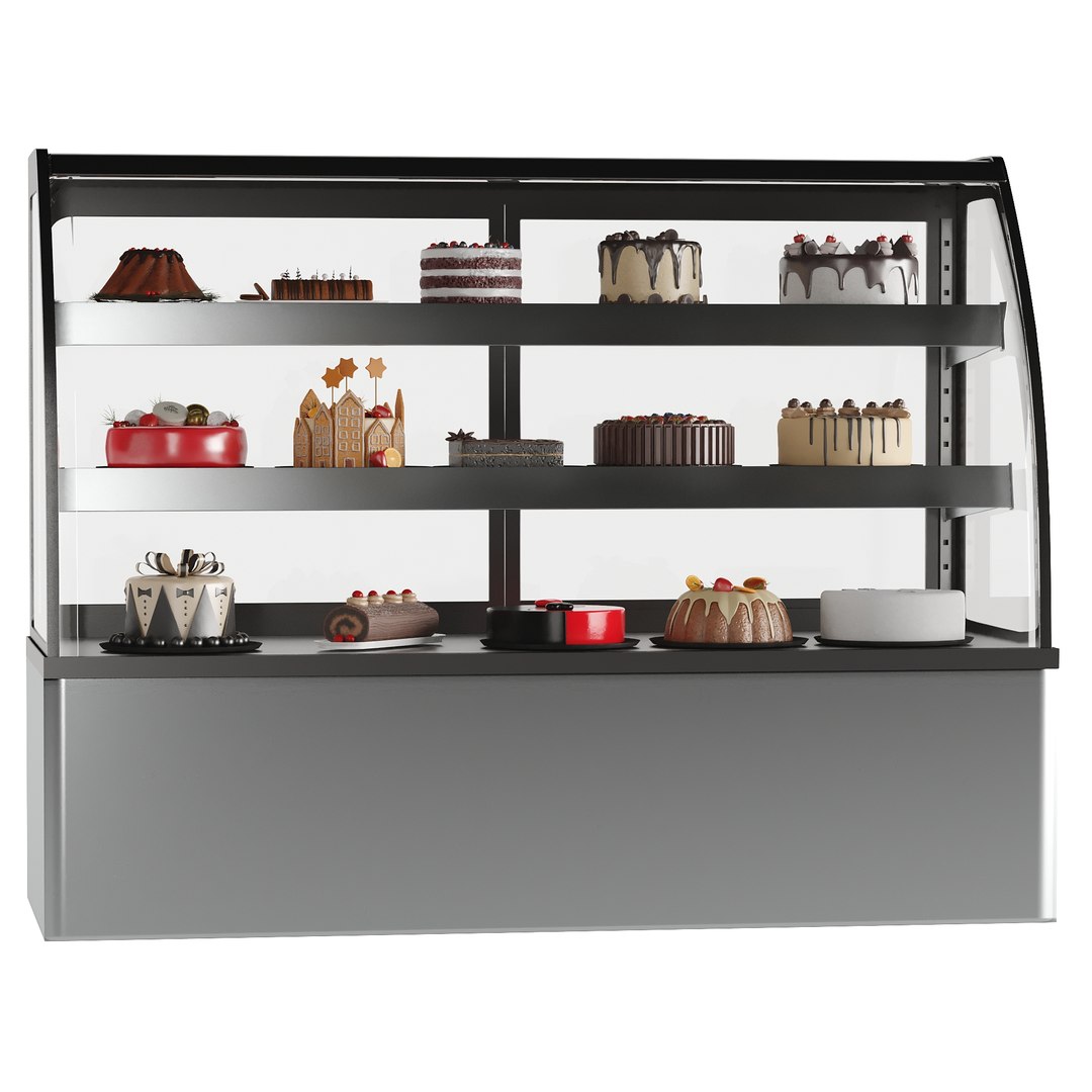 Pastry Refrigerator 15 Different Cakes 3D - TurboSquid 2003584