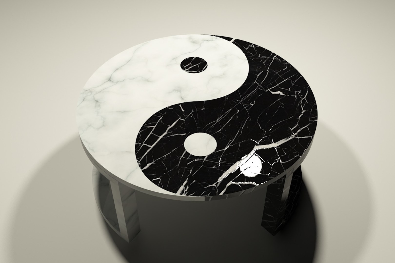 3d Yin Yang Marble Coffee Table