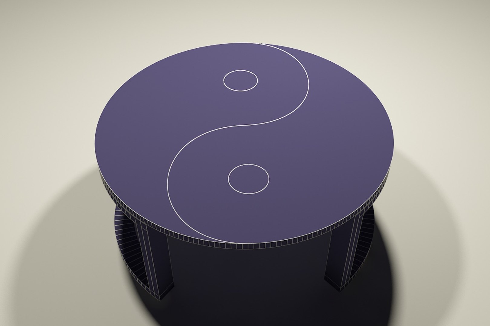 3d Yin Yang Marble Coffee Table