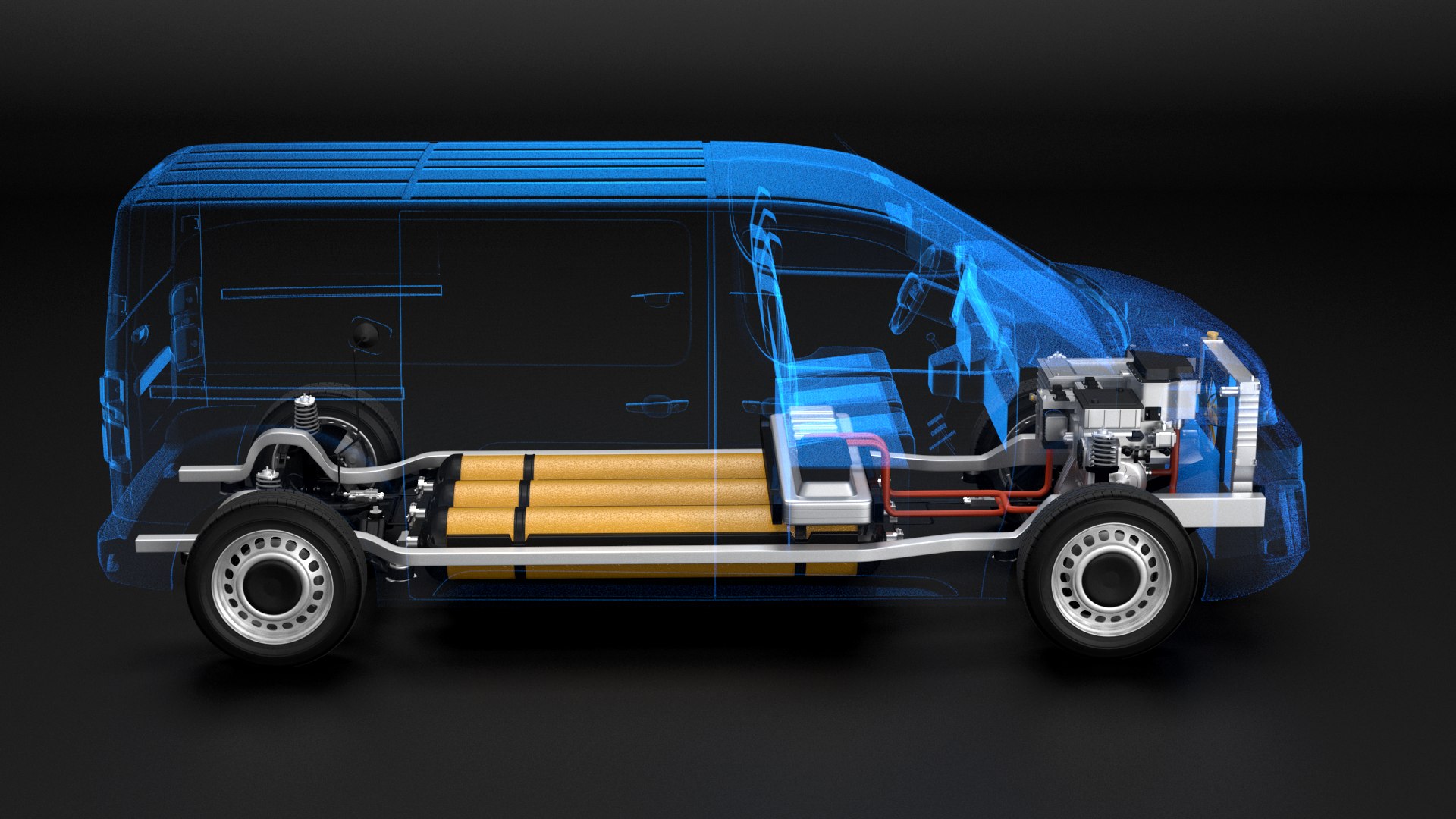 Hydrogen Fuel Cell Van Chassis X-Ray Model - TurboSquid 1787992