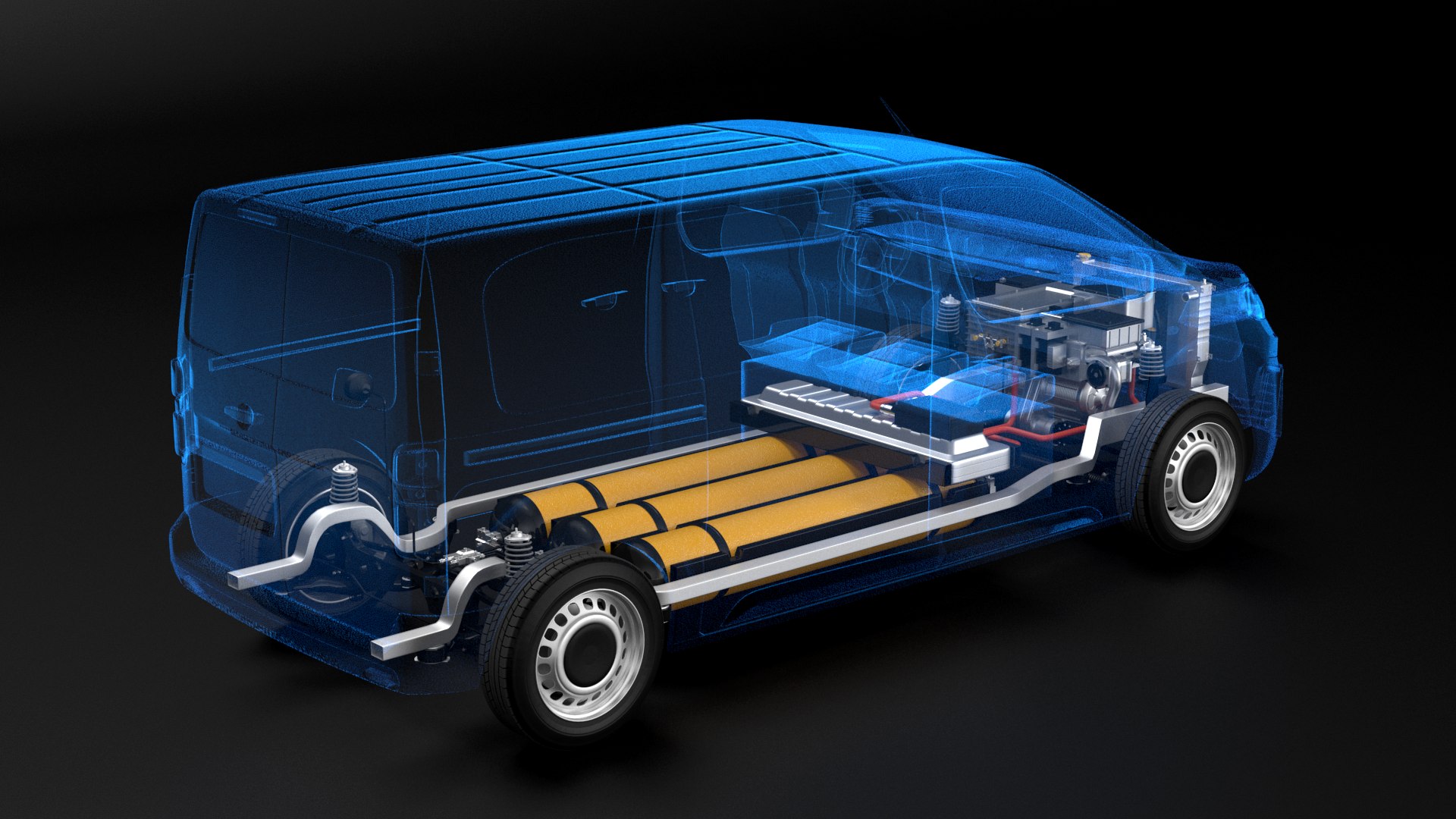 Hydrogen Fuel Cell Van Chassis X-Ray Model - TurboSquid 1787992