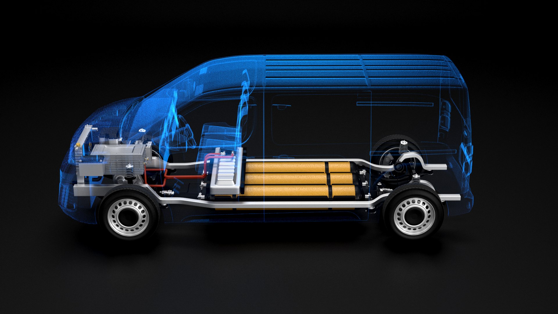 Hydrogen Fuel Cell Van Chassis X-Ray Model - TurboSquid 1787992