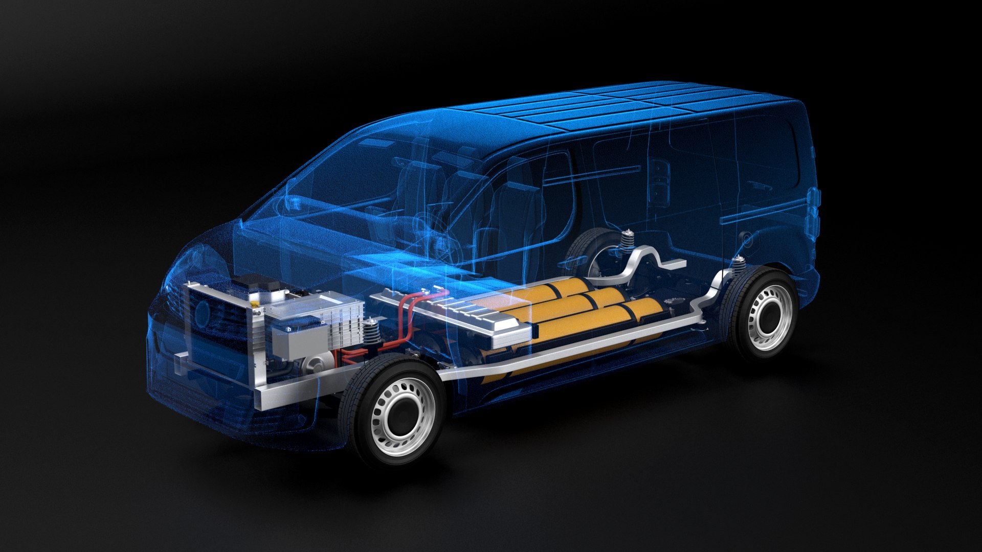 Hydrogen Fuel Cell Van Chassis X-Ray Model - TurboSquid 1787992