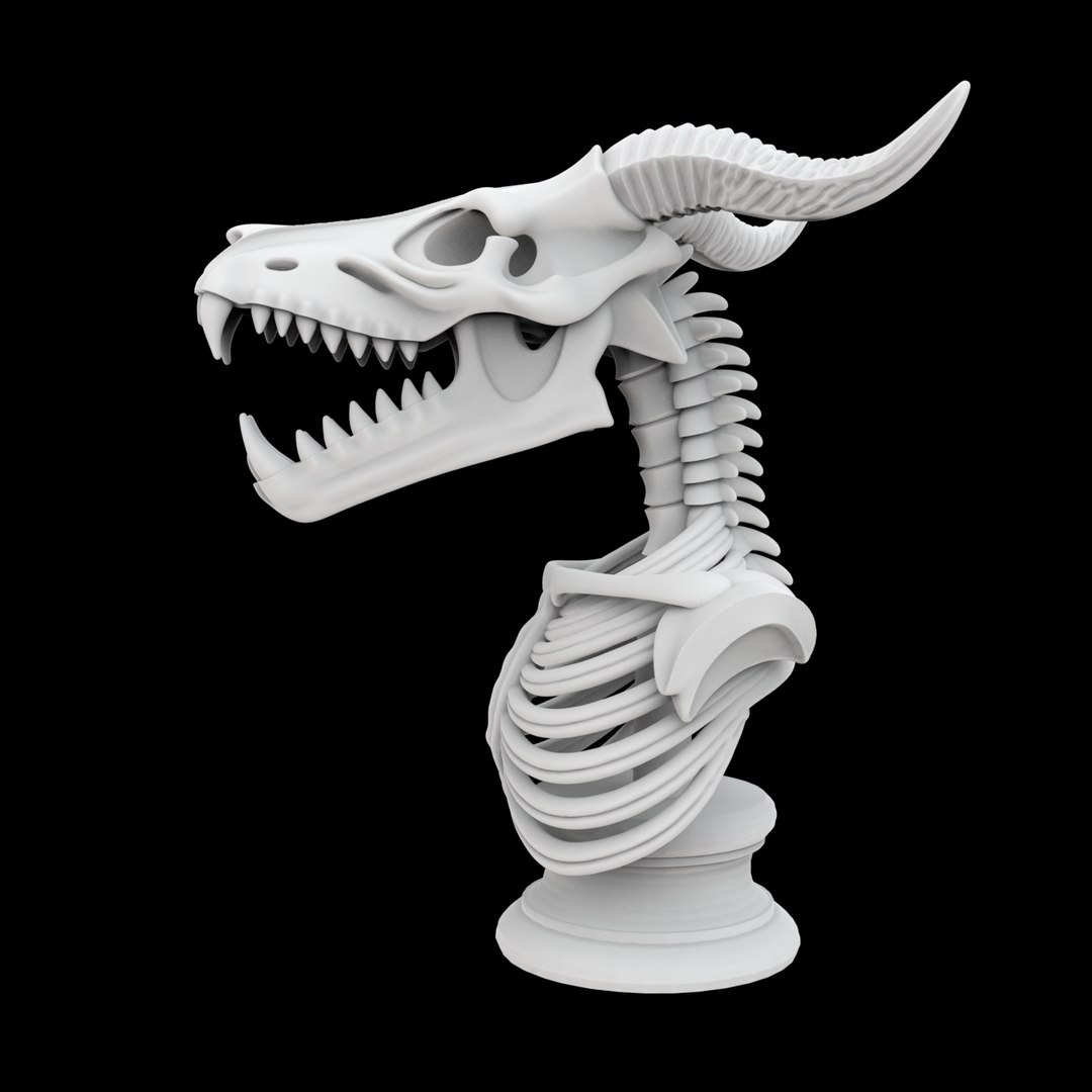 Skeleton Dragon Skull Bust 3D Printable Model 3D Model - TurboSquid 2464148