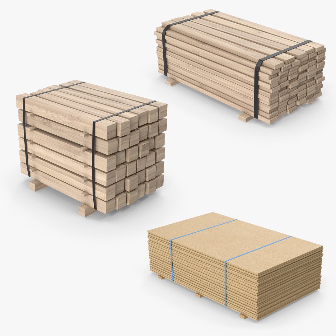3D Stacked Wood Planks Collection Model - TurboSquid 2096357