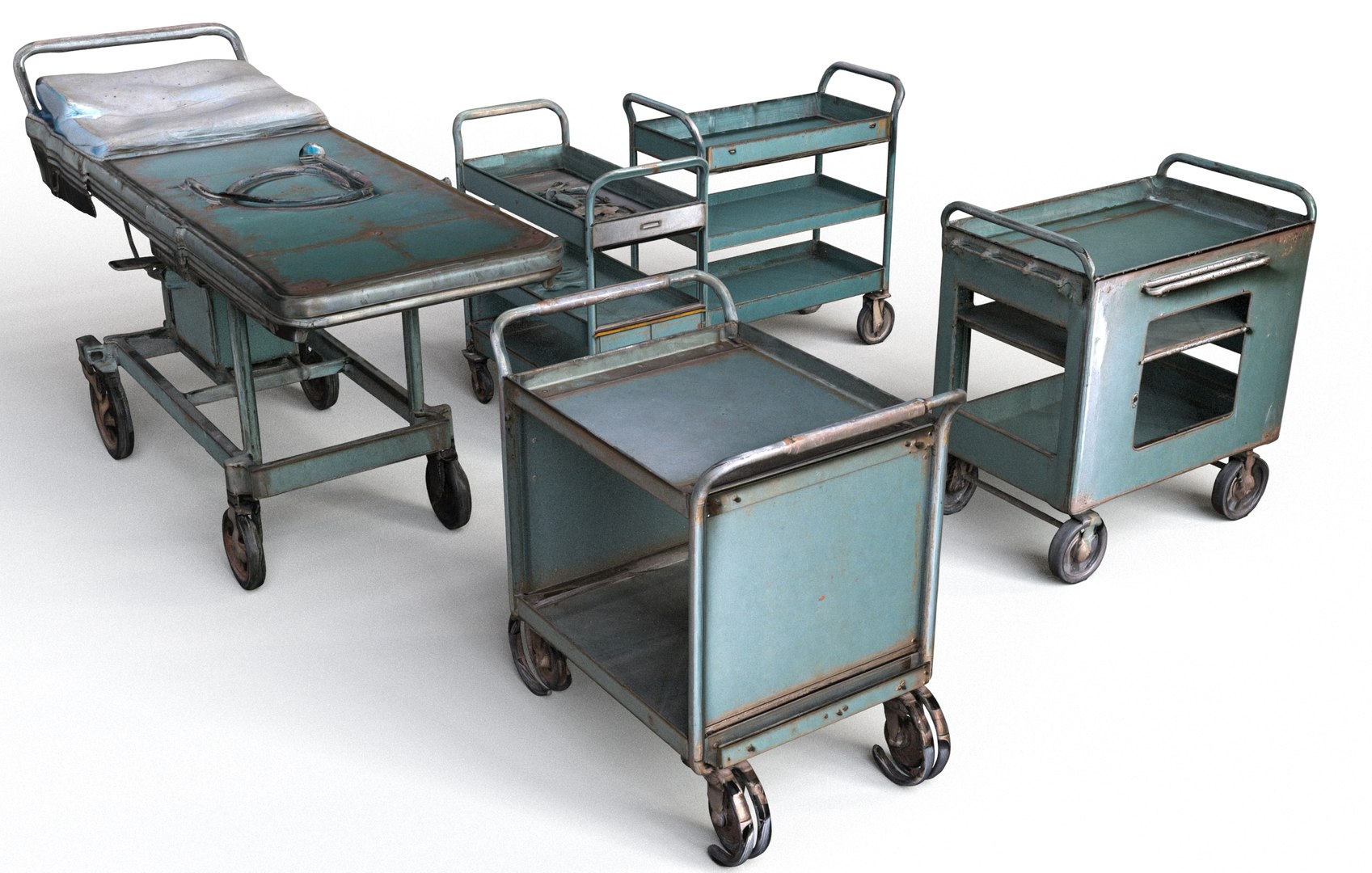 3D Old Hospital Carts - TurboSquid 2336140