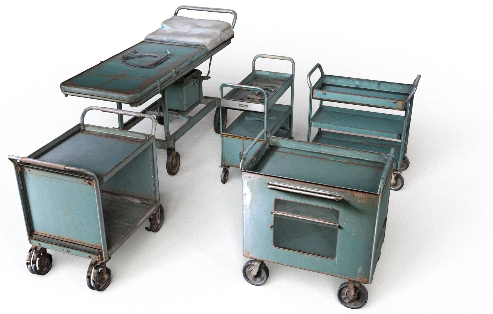3D Old Hospital Carts - TurboSquid 2336140