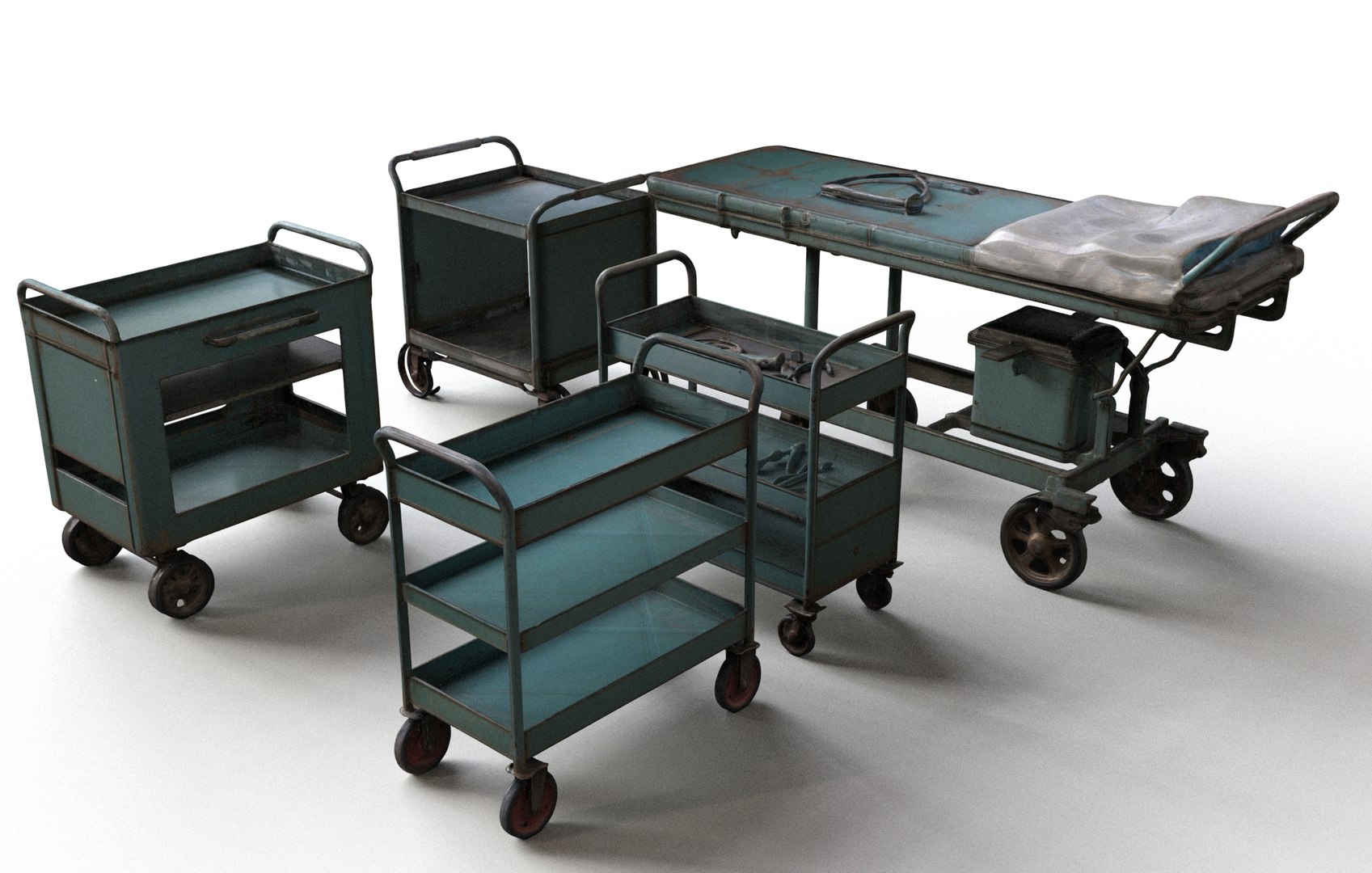 3D Old Hospital Carts - TurboSquid 2336140