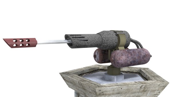 obj sci-fi flamethrower turret