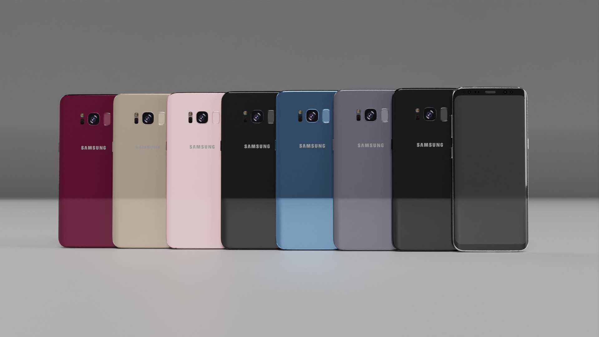 Samsung Galaxy S8 All Colors Smartphone 3D model - TurboSquid 2093764