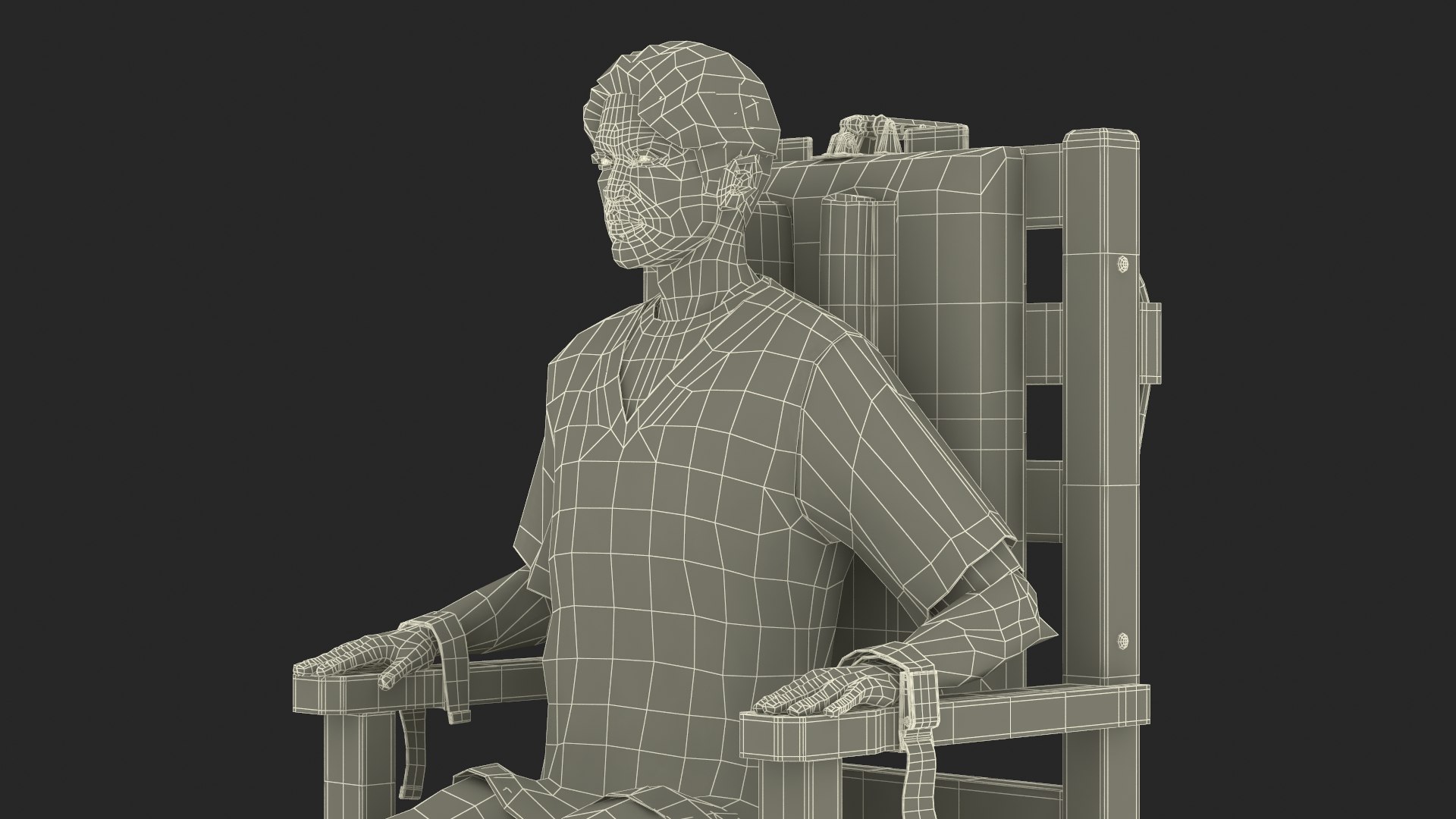 3D Asian Inmate On Electric Chair Model - TurboSquid 2374722