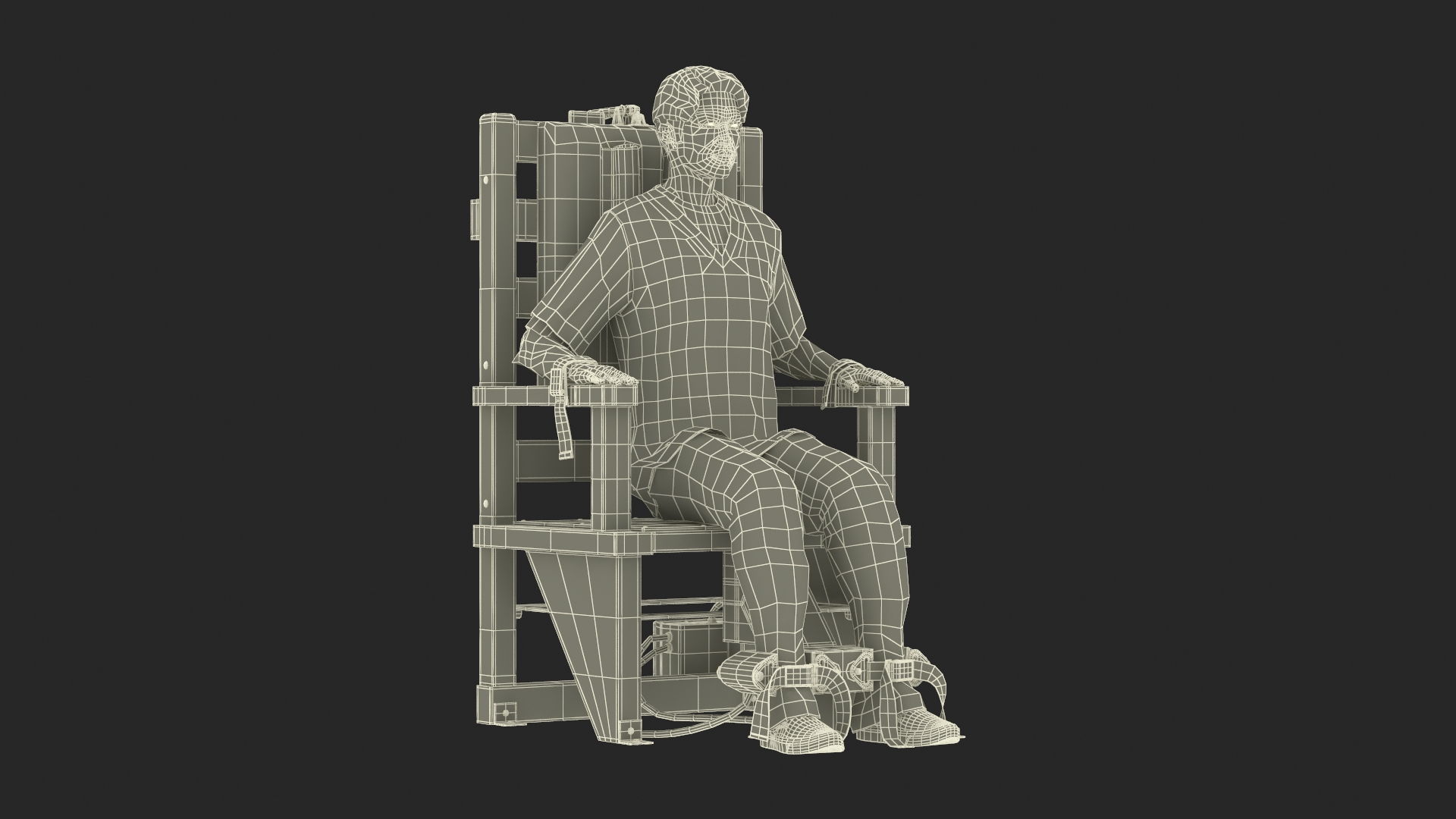 3D Asian Inmate On Electric Chair Model - TurboSquid 2374722