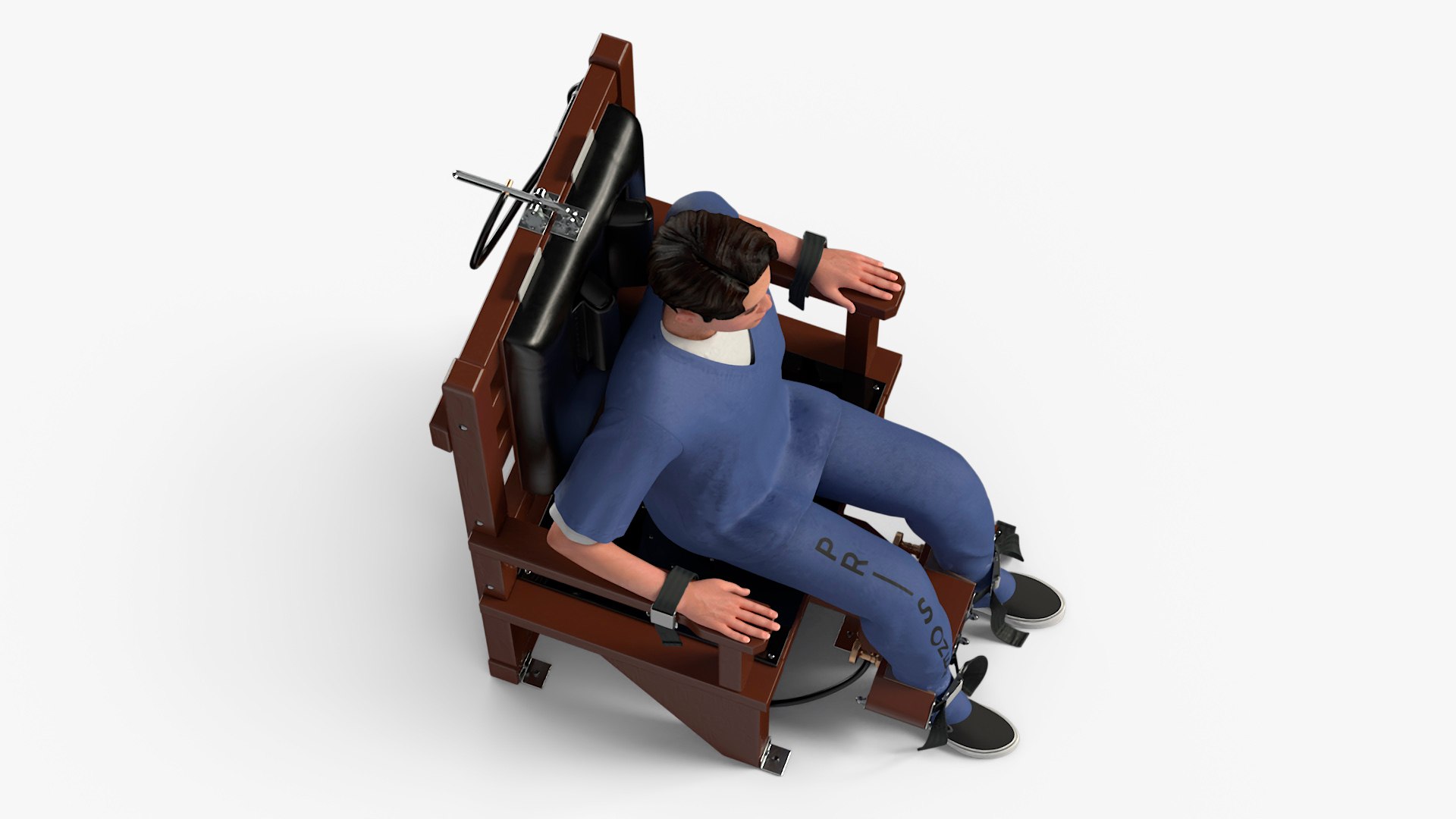 3D Asian Inmate On Electric Chair Model - TurboSquid 2374722