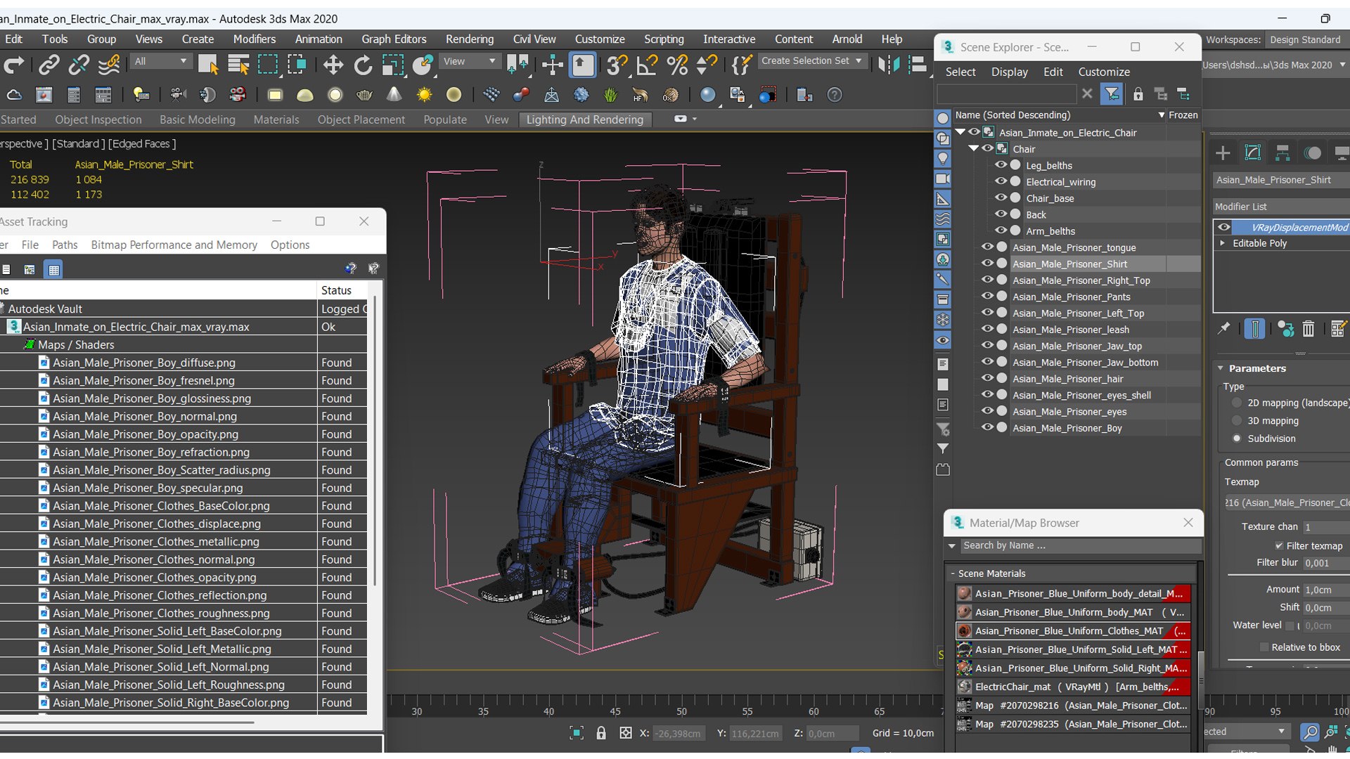 3D Asian Inmate On Electric Chair Model - TurboSquid 2374722