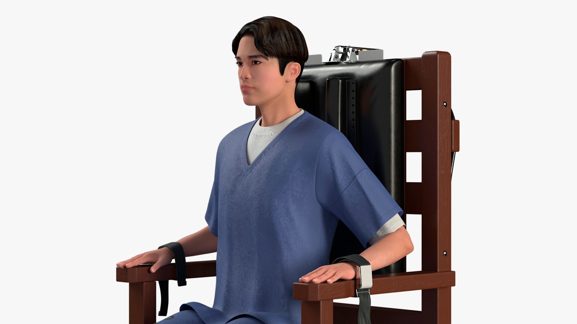 3D Asian Inmate On Electric Chair Model - TurboSquid 2374722
