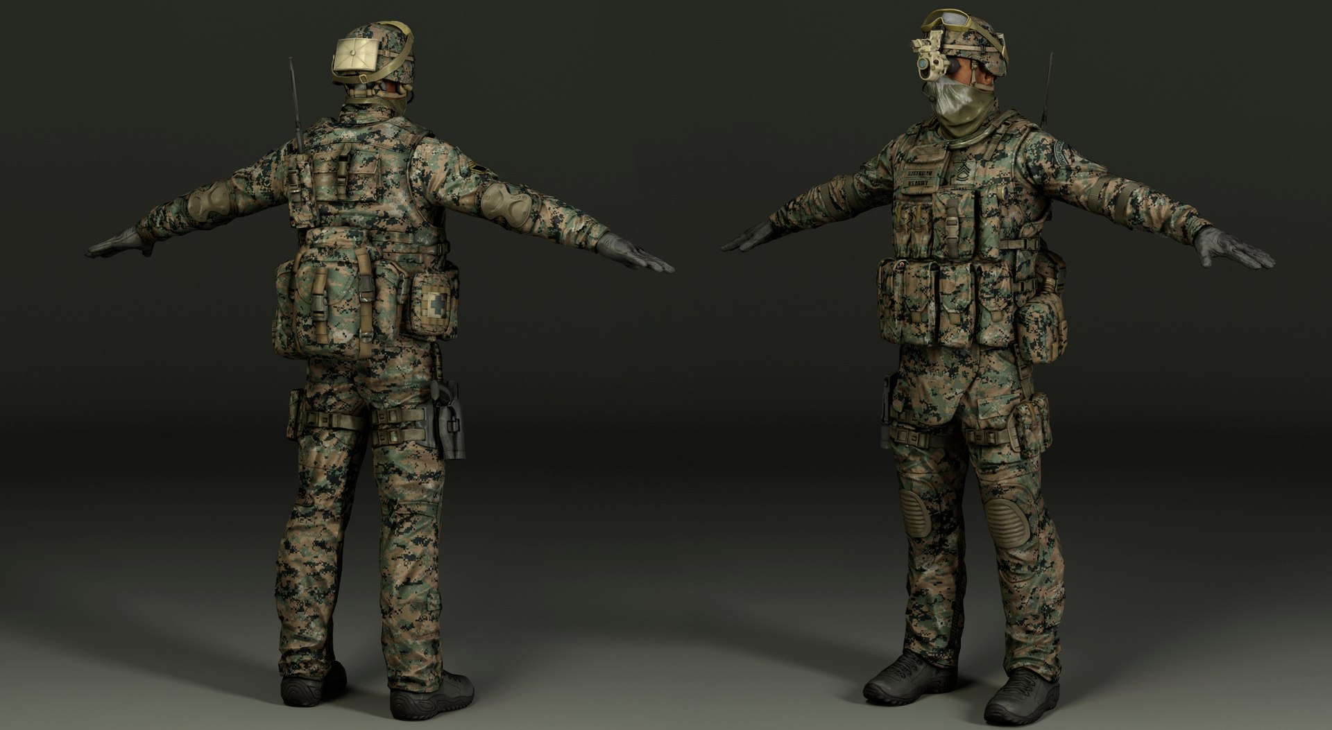 Military Male Soldier Usmc Model - TurboSquid 1513290
