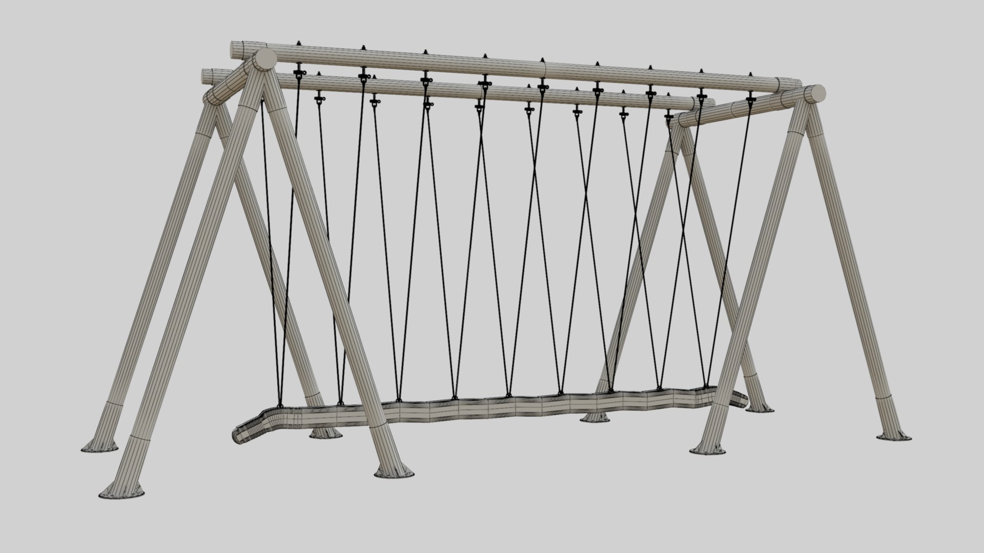 3D model Playground Goliath Rope Wood Swing - 01 - TurboSquid 2017190