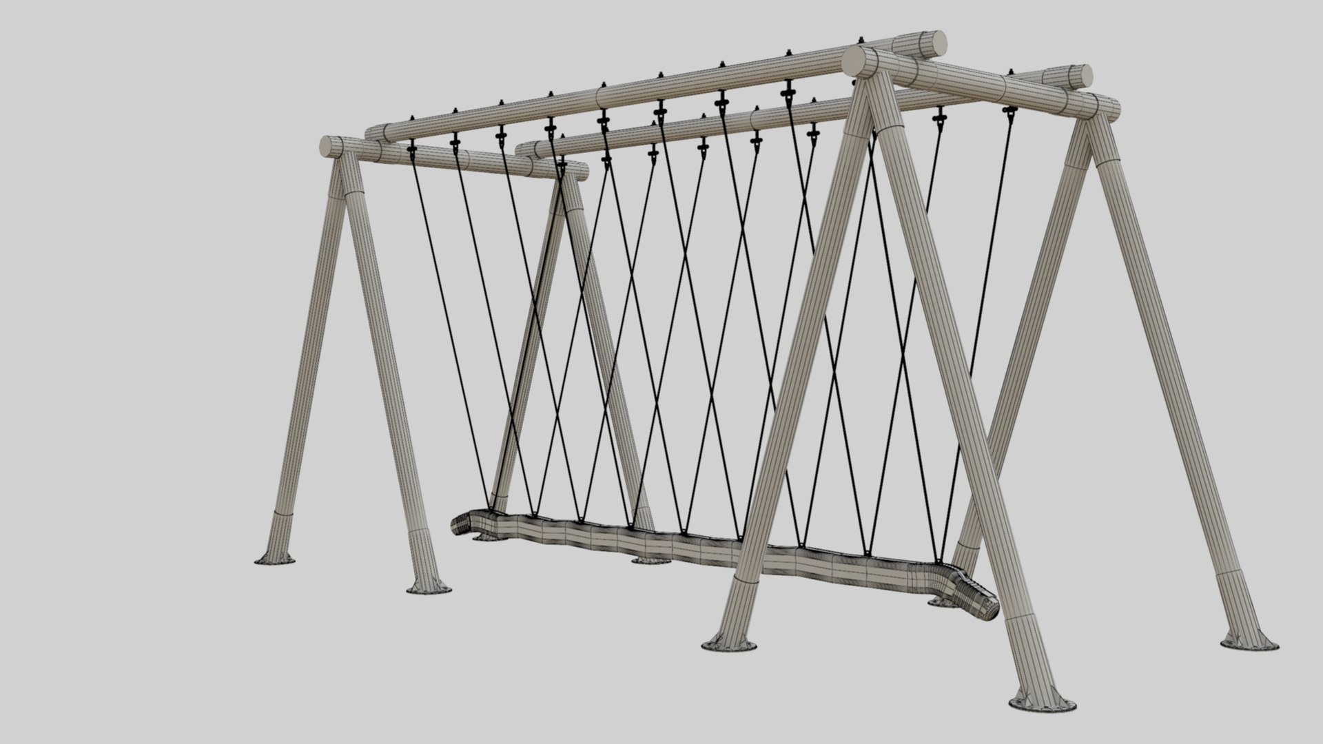 3D model Playground Goliath Rope Wood Swing - 01 - TurboSquid 2017190