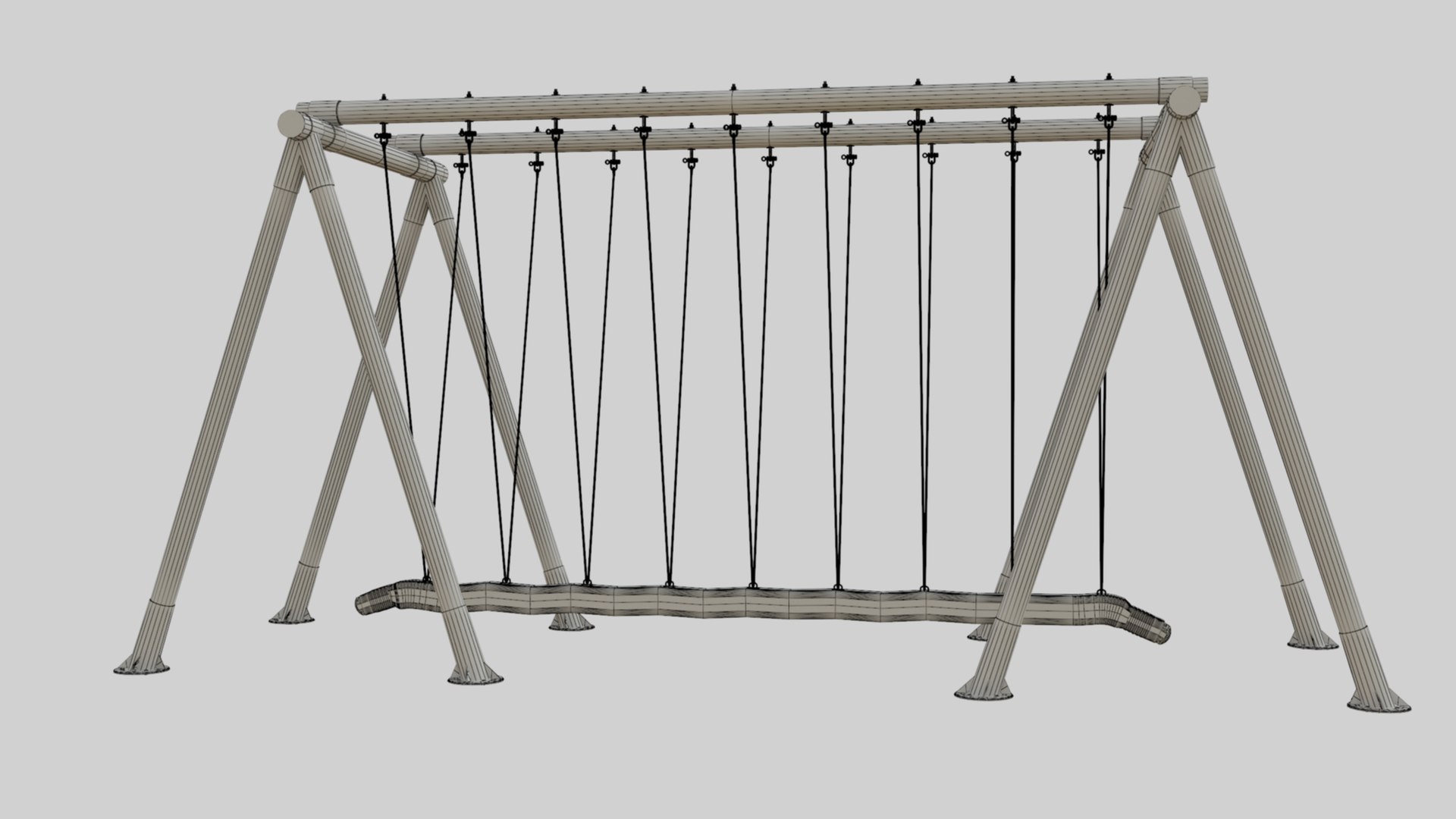 3D model Playground Goliath Rope Wood Swing - 01 - TurboSquid 2017190