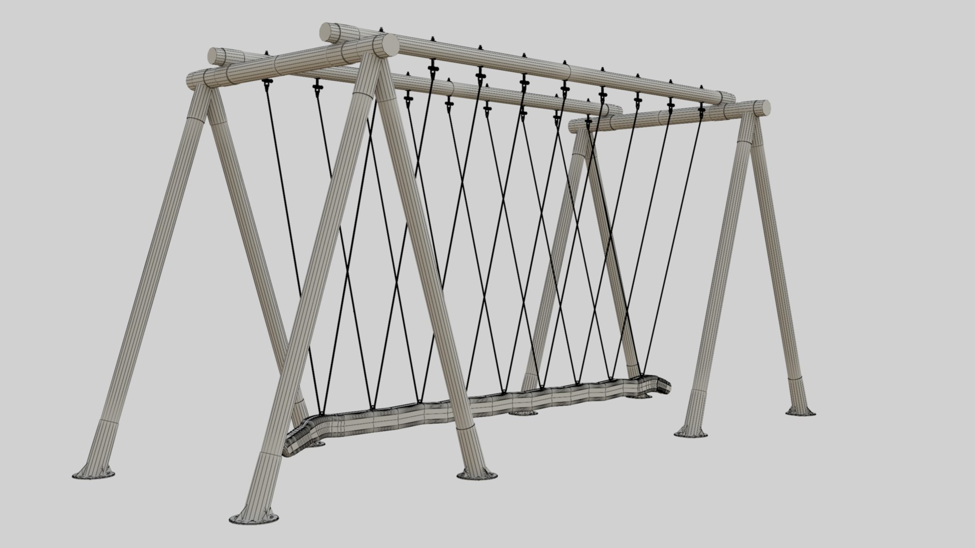 3D model Playground Goliath Rope Wood Swing - 01 - TurboSquid 2017190