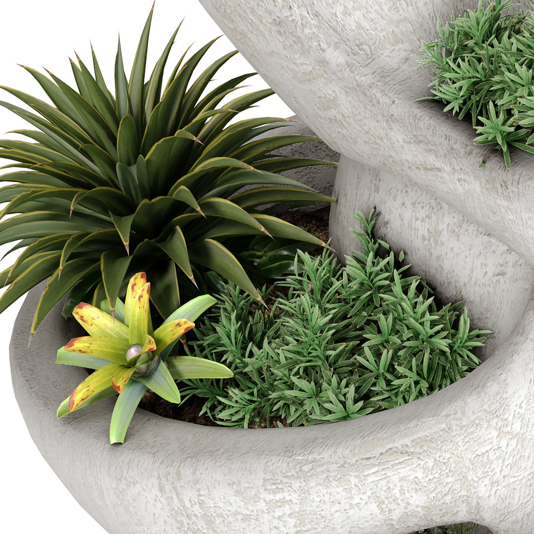 3D Sculptural Garden Planter Vase Urn Plants Flowers Greening 3D Model ...