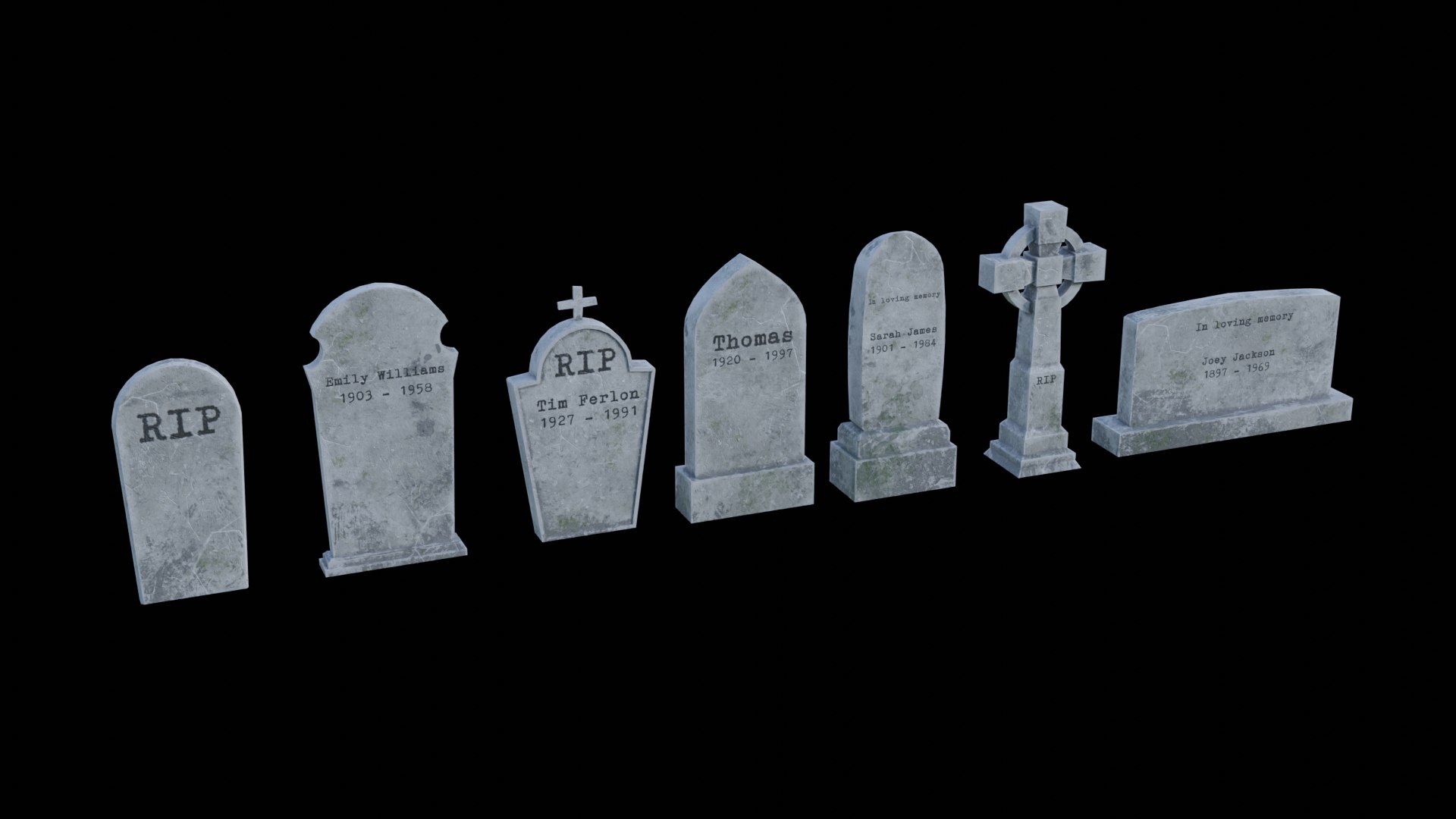 Low Poly Tombstone Pack 8K And 4K Textures Included 3D Model ...