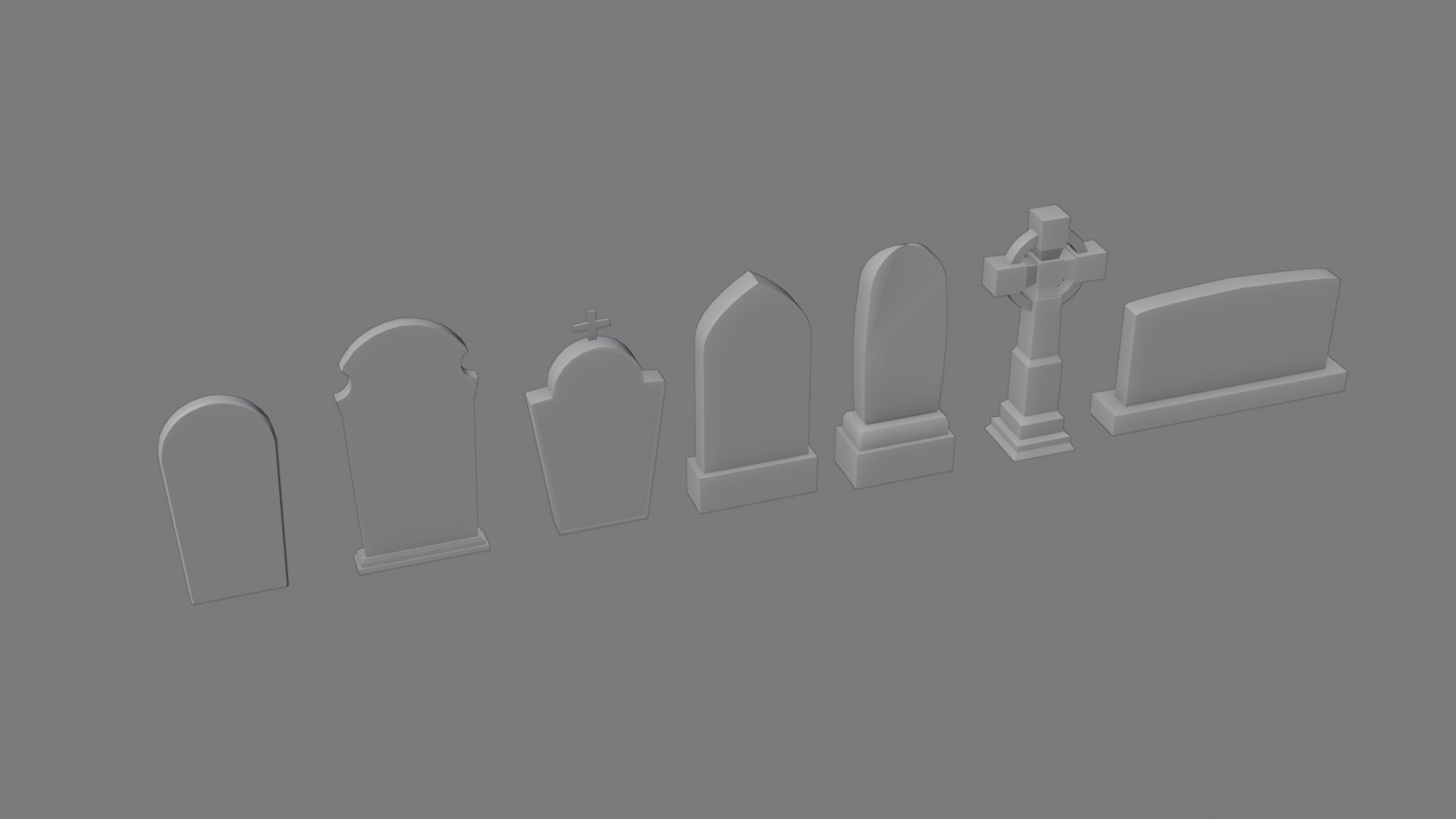 Low Poly Tombstone Pack 8K And 4K Textures Included 3D Model ...