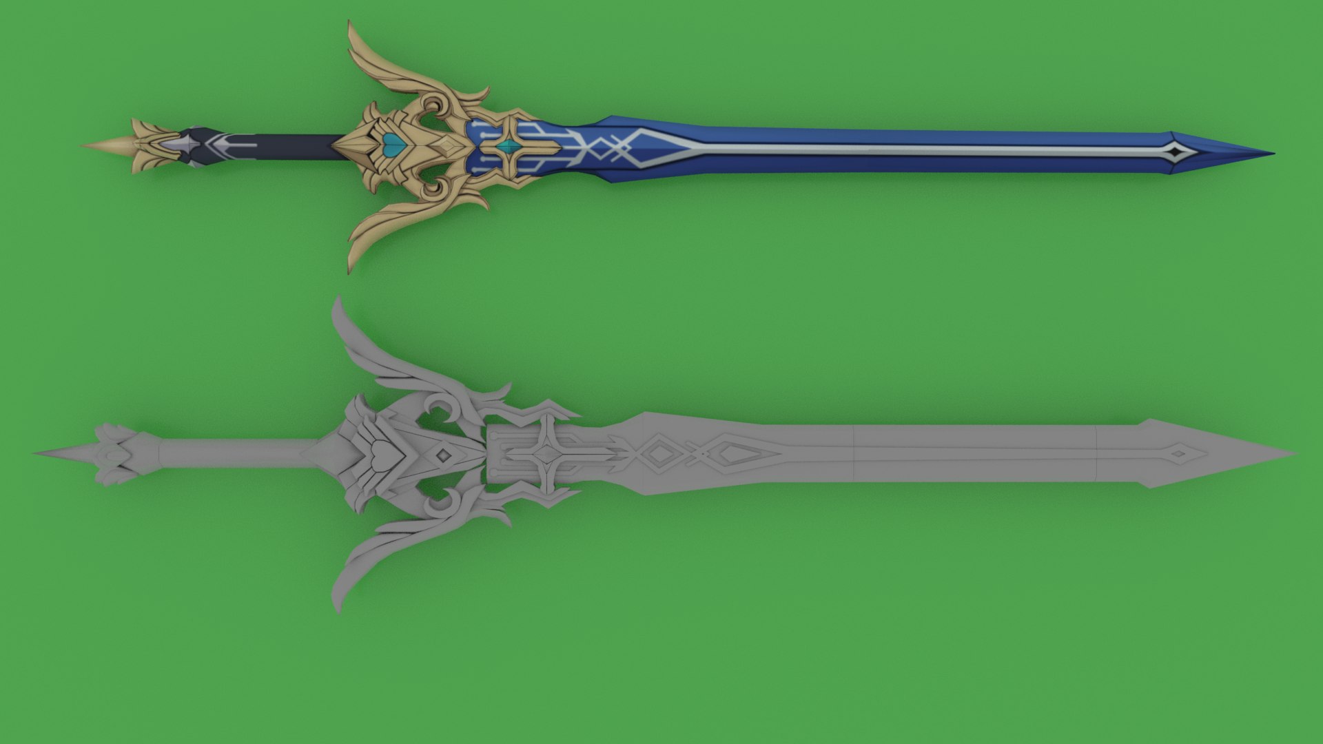 modelo 3d PRINTABLE Sworm Sword - Genshin Impact - TurboSquid 1995893