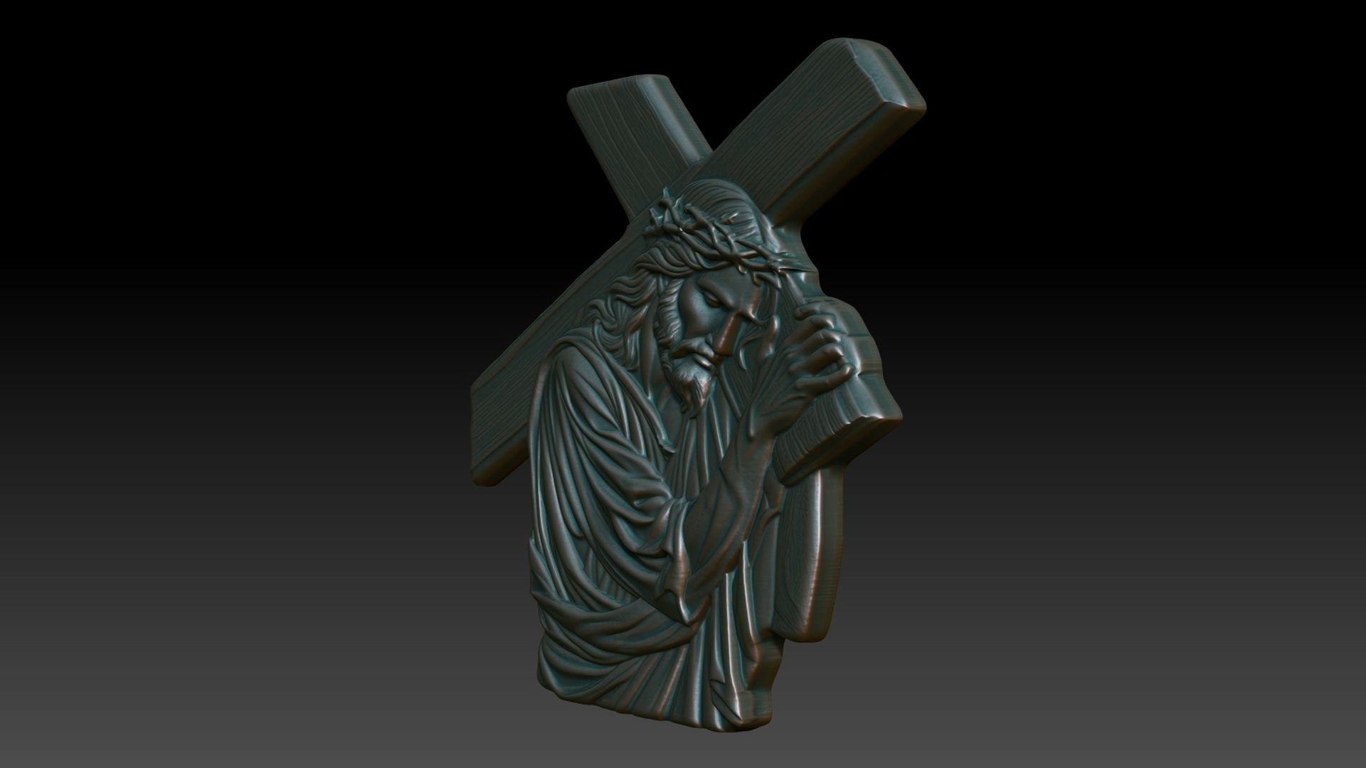 3D Jesus Carrying The Cross Basrelief 09 240608 Model - TurboSquid 2368724