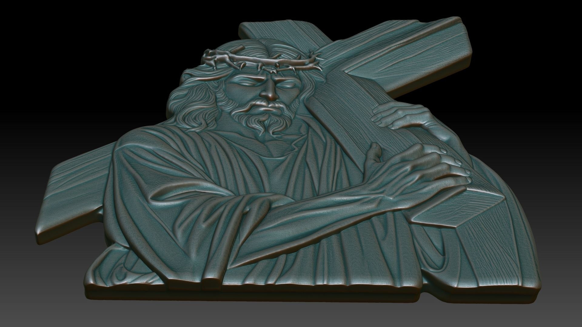 3D Jesus Carrying The Cross Basrelief 06 240608 Model - TurboSquid 2368724