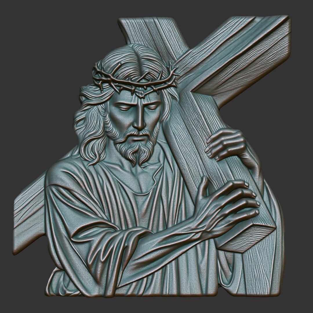 3D Jesus Carrying The Cross Basrelief 06 240608 Model - TurboSquid 2368724