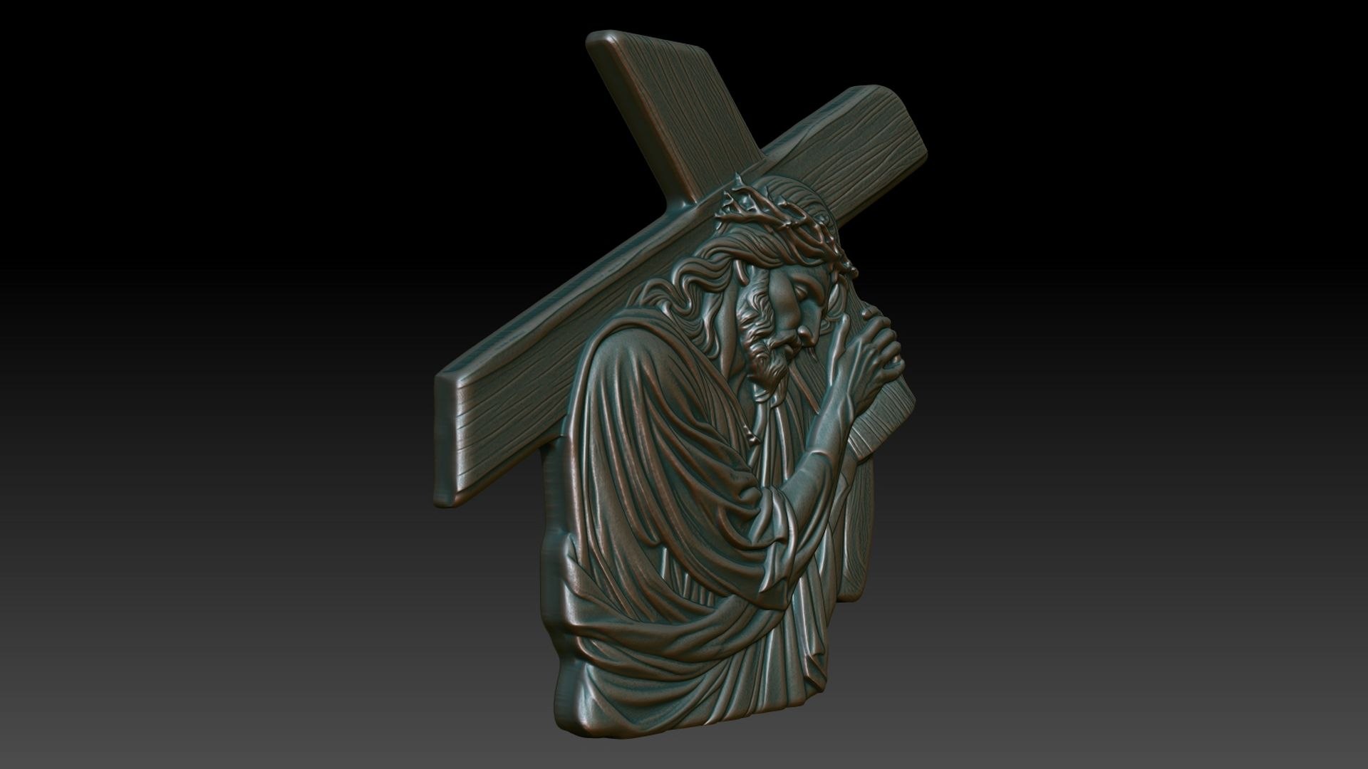 3D Jesus Carrying The Cross Basrelief 09 240608 Model - TurboSquid 2368724
