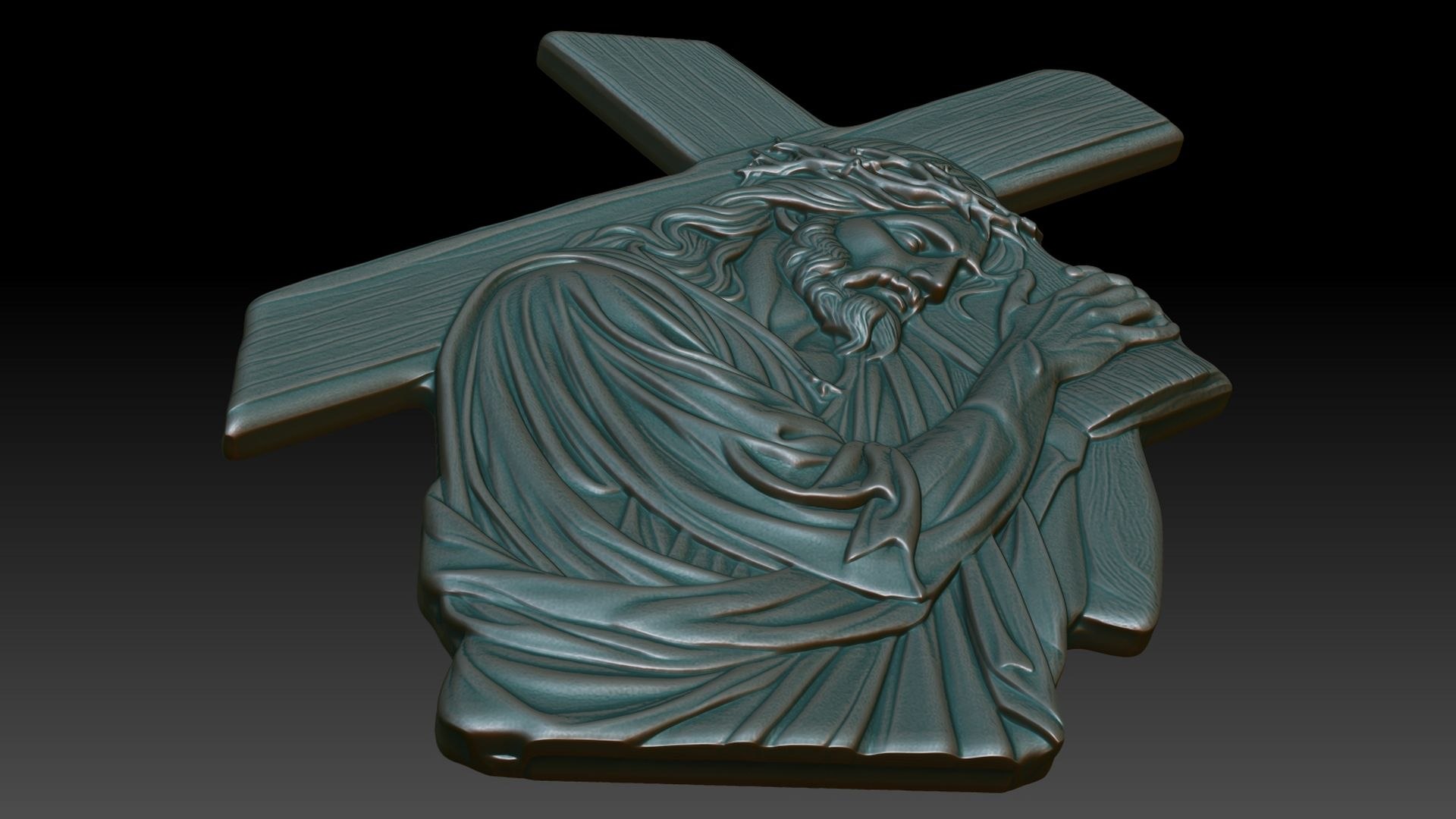 3D Jesus Carrying The Cross Basrelief 09 240608 Model - TurboSquid 2368724