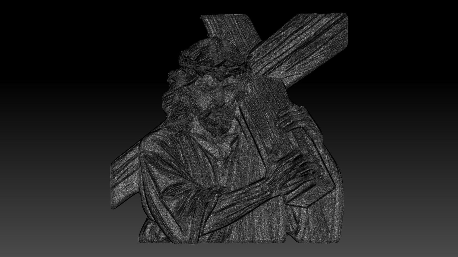 3D Jesus Carrying The Cross Basrelief 06 240608 Model - TurboSquid 2368724