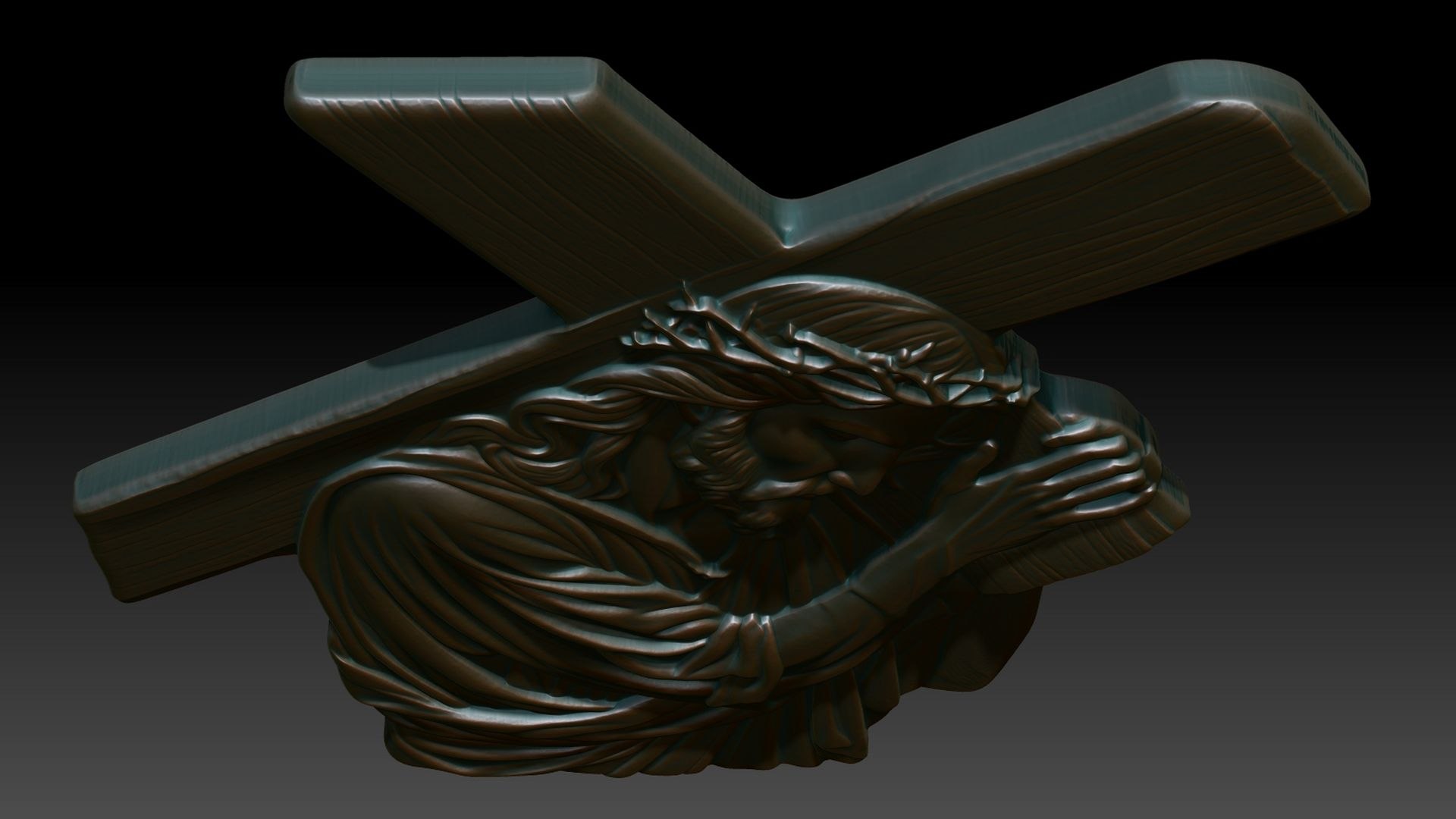 3D Jesus Carrying The Cross Basrelief 09 240608 Model - TurboSquid 2368724