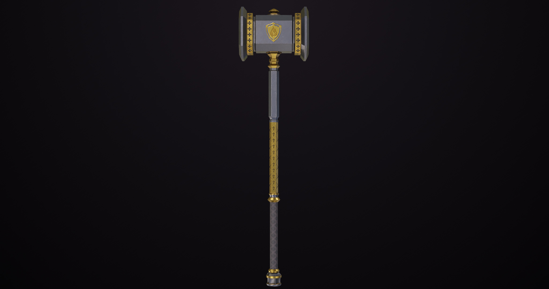 3D Battle Hammer 06 All PBR Unity UE Textures Included Model ...