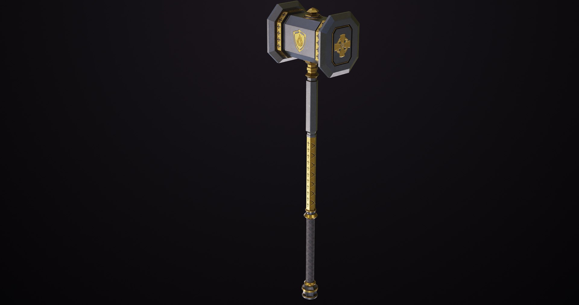 3D Battle Hammer 06 All PBR Unity UE Textures Included Model ...