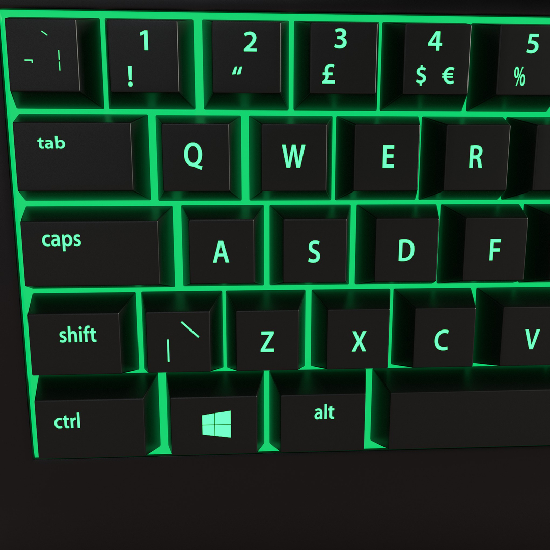 3D green rgb pc keyboard - TurboSquid 1711949