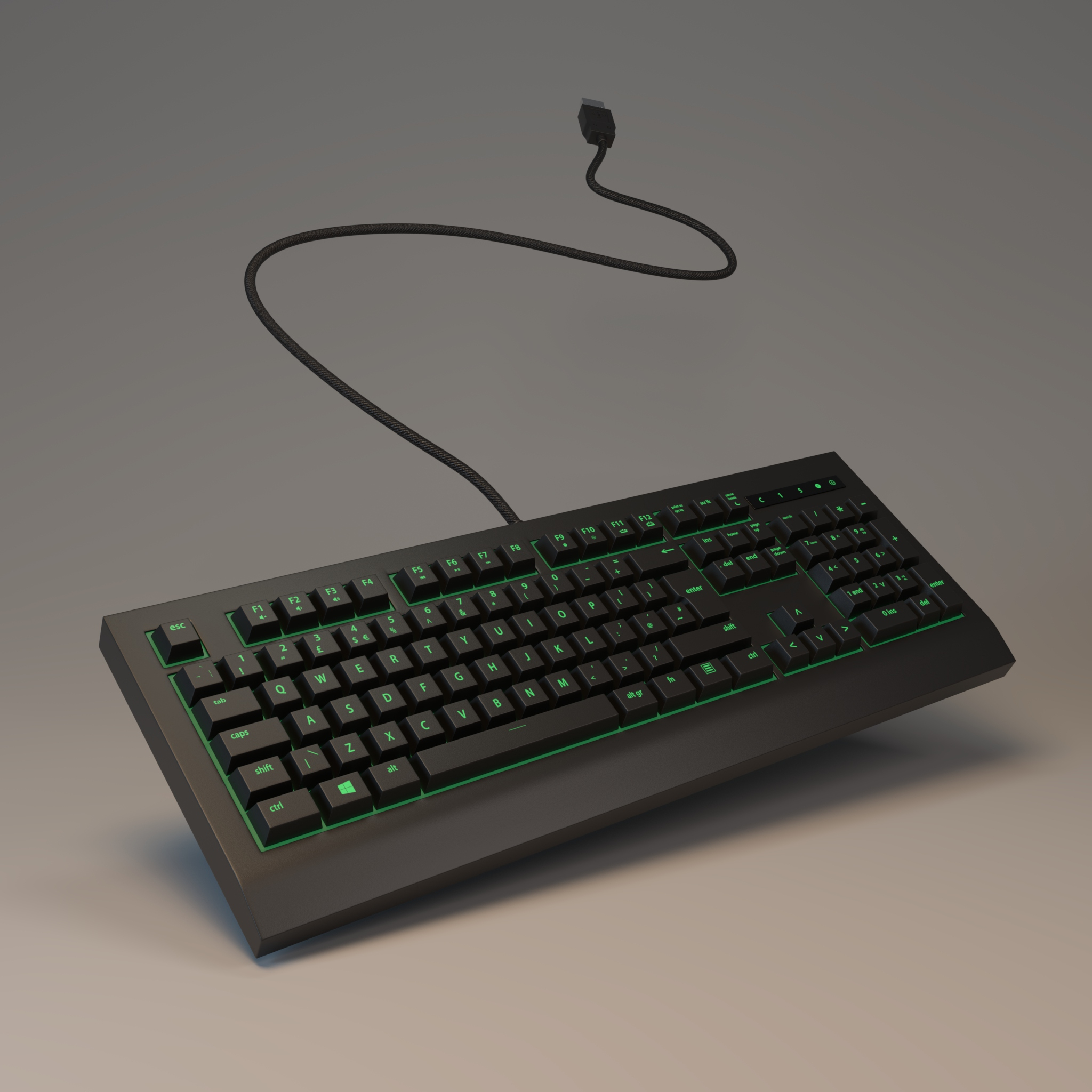 3D green rgb pc keyboard - TurboSquid 1711949