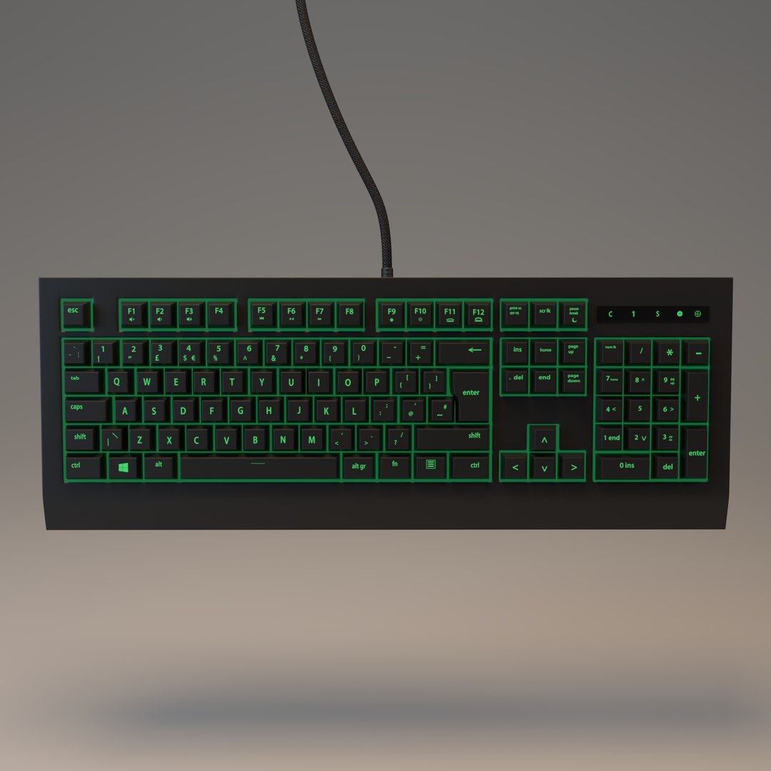 3D Green Rgb Pc Keyboard - TurboSquid 1711949